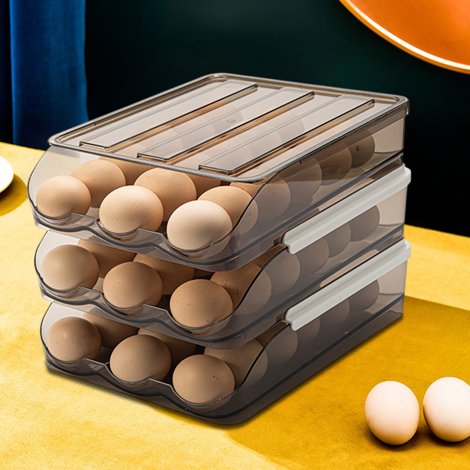 Qaailabf Plastic Storage Box Organizer with 3 Size Options - Kitchen ...