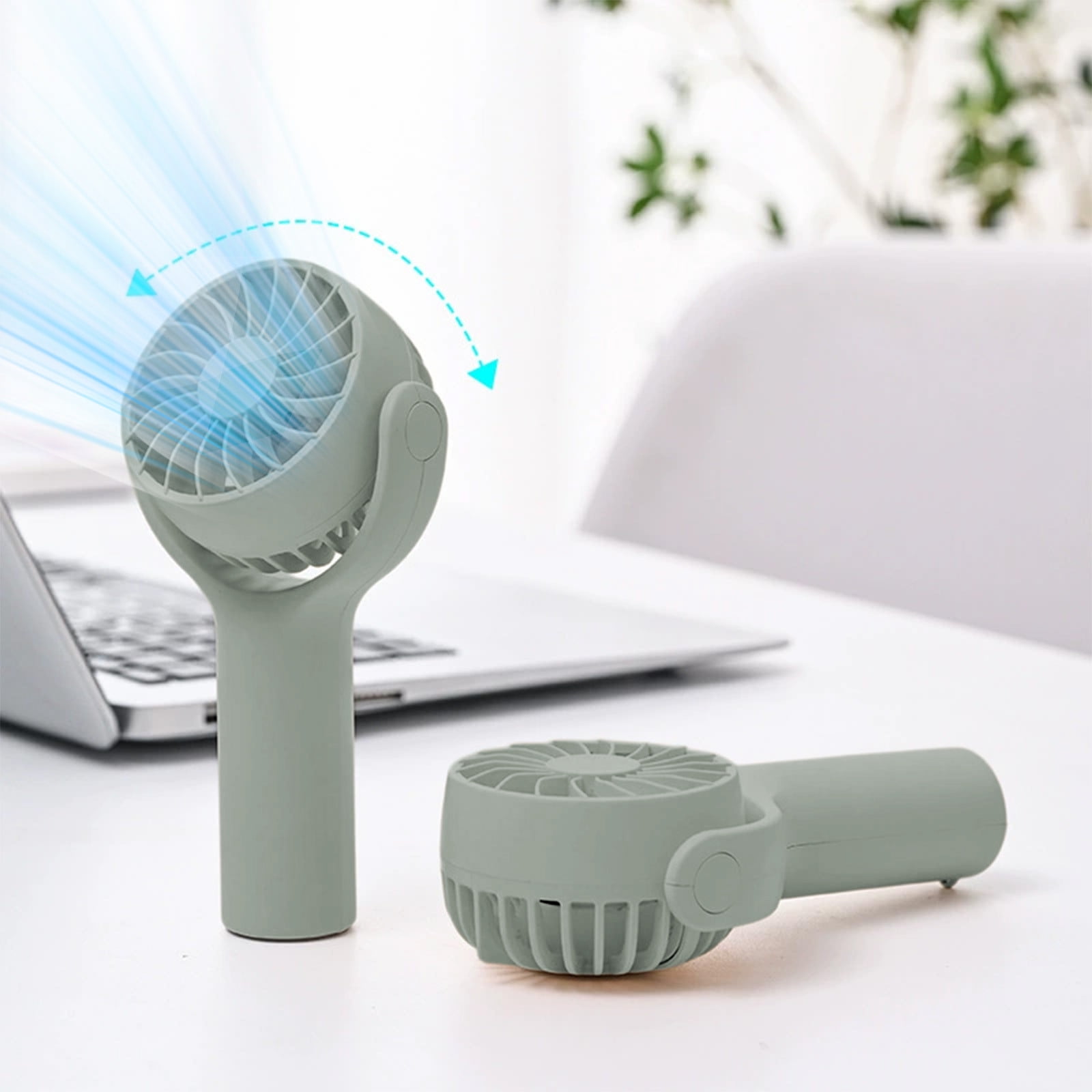 Qaailabf Portable 3-Speed Handheld Mini Fan - 1500mAh Rechargeable USB ...
