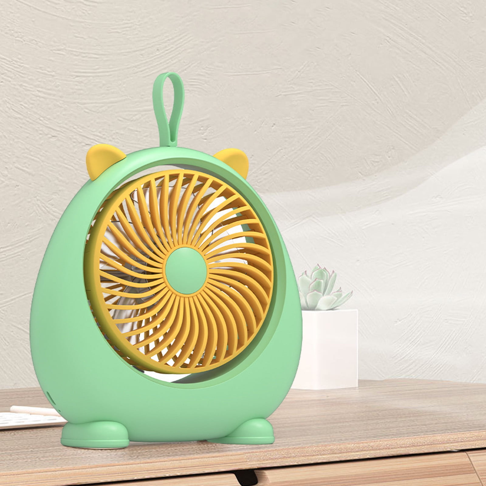 Qaailabf Portable Desktop USB Fan Silent Operation Rechargeable 700mAh ...