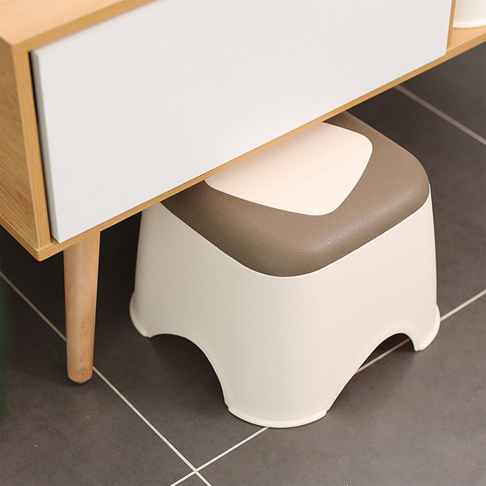 Qaailabf Portable Multi-Purpose ABS Bathroom Stool - Compact 18x12.5cm (7.08x4.92in) Step Stool ...