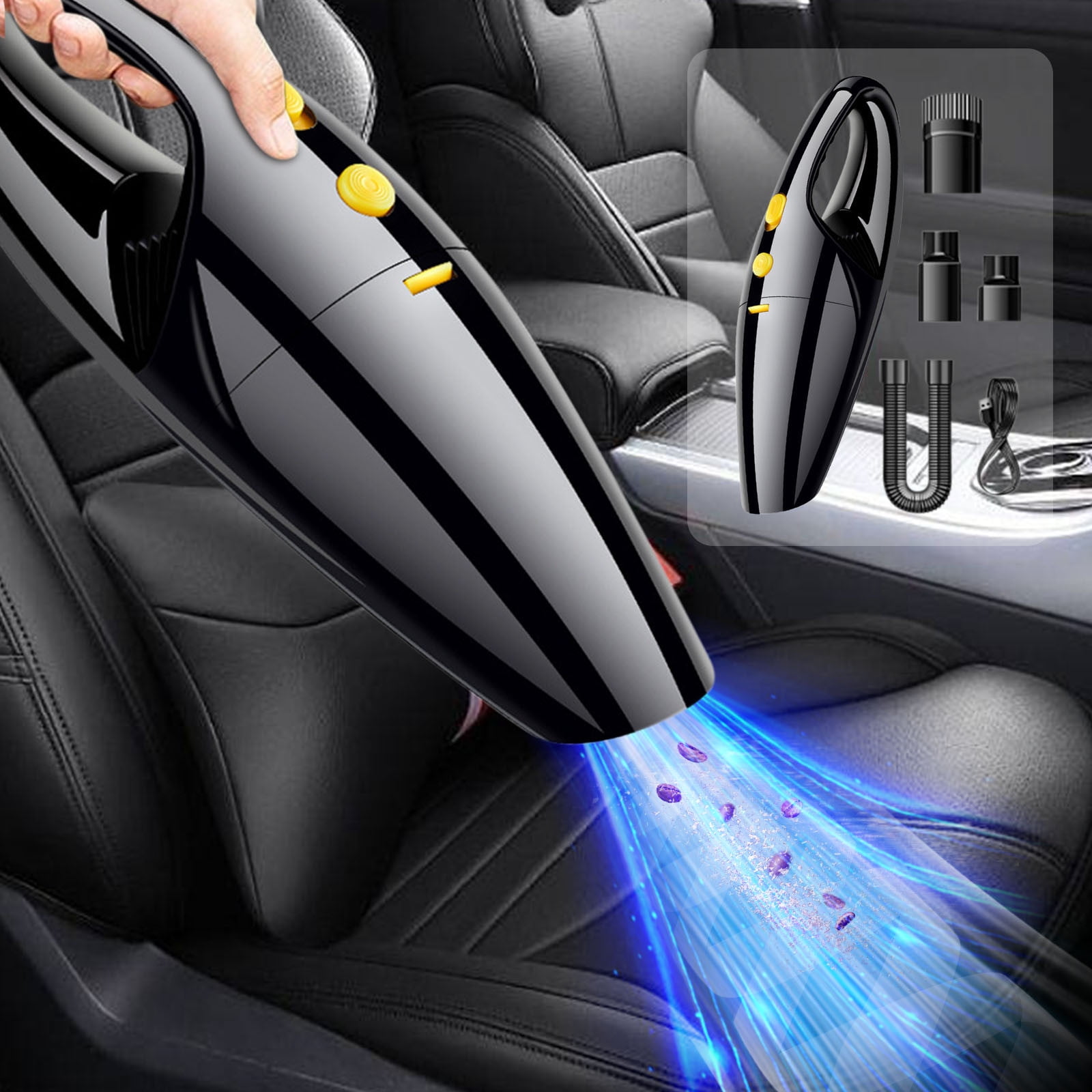 Portable Handheld Car Vacuum Cleaner Wireless | Wet Dry Dual Use ...