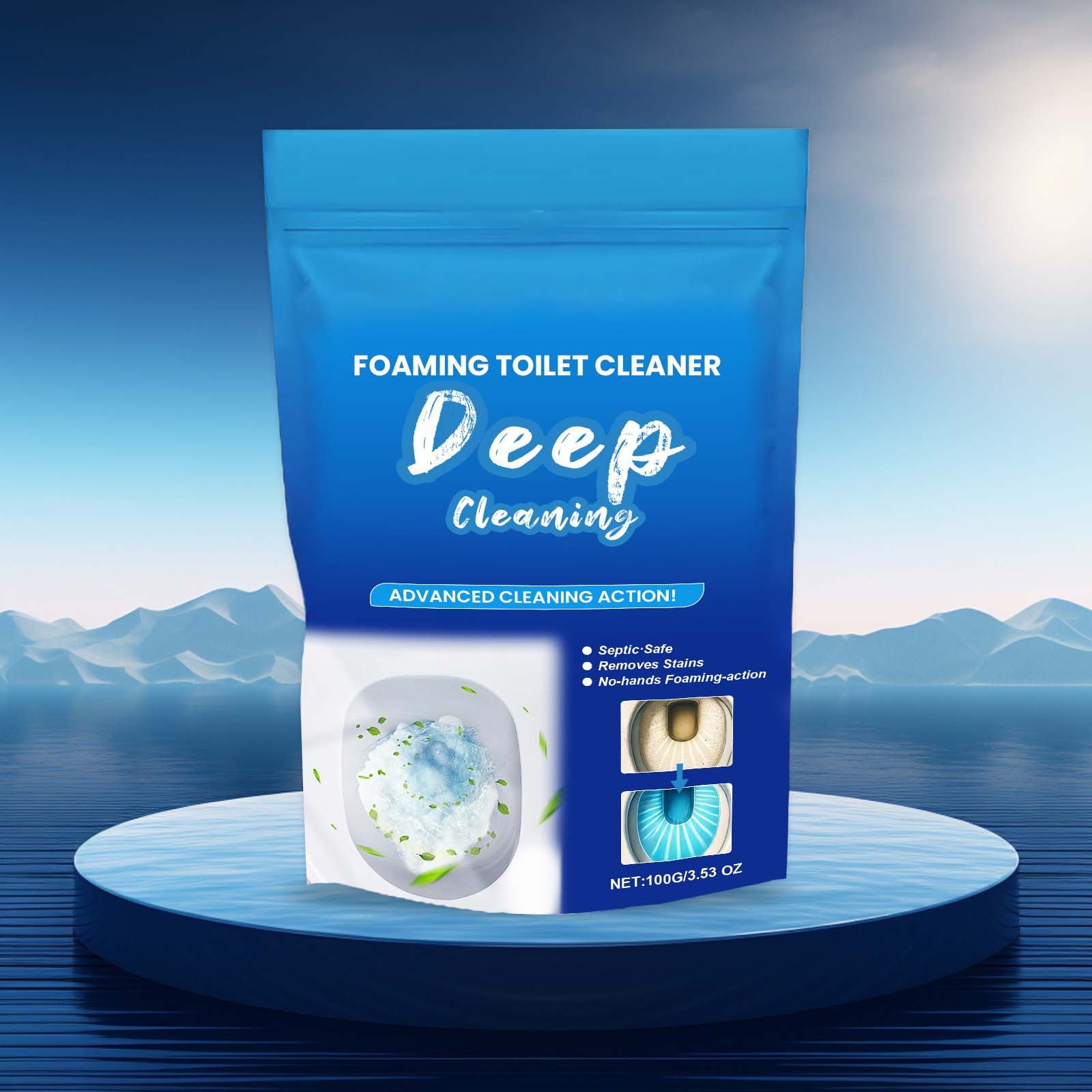 Qaailabf Powerful Foaming Toilet Bowl Cleaner Powder, Multi-Surface ...