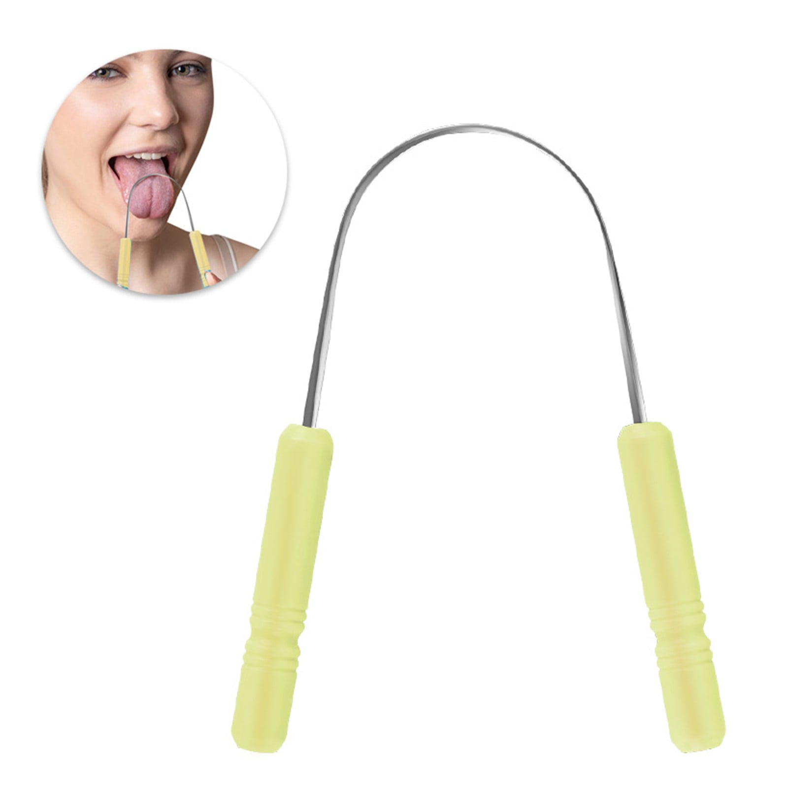 Qaailabf Premium Stainless Steel Tongue Scraper U-Shaped Oral Care Tool ...