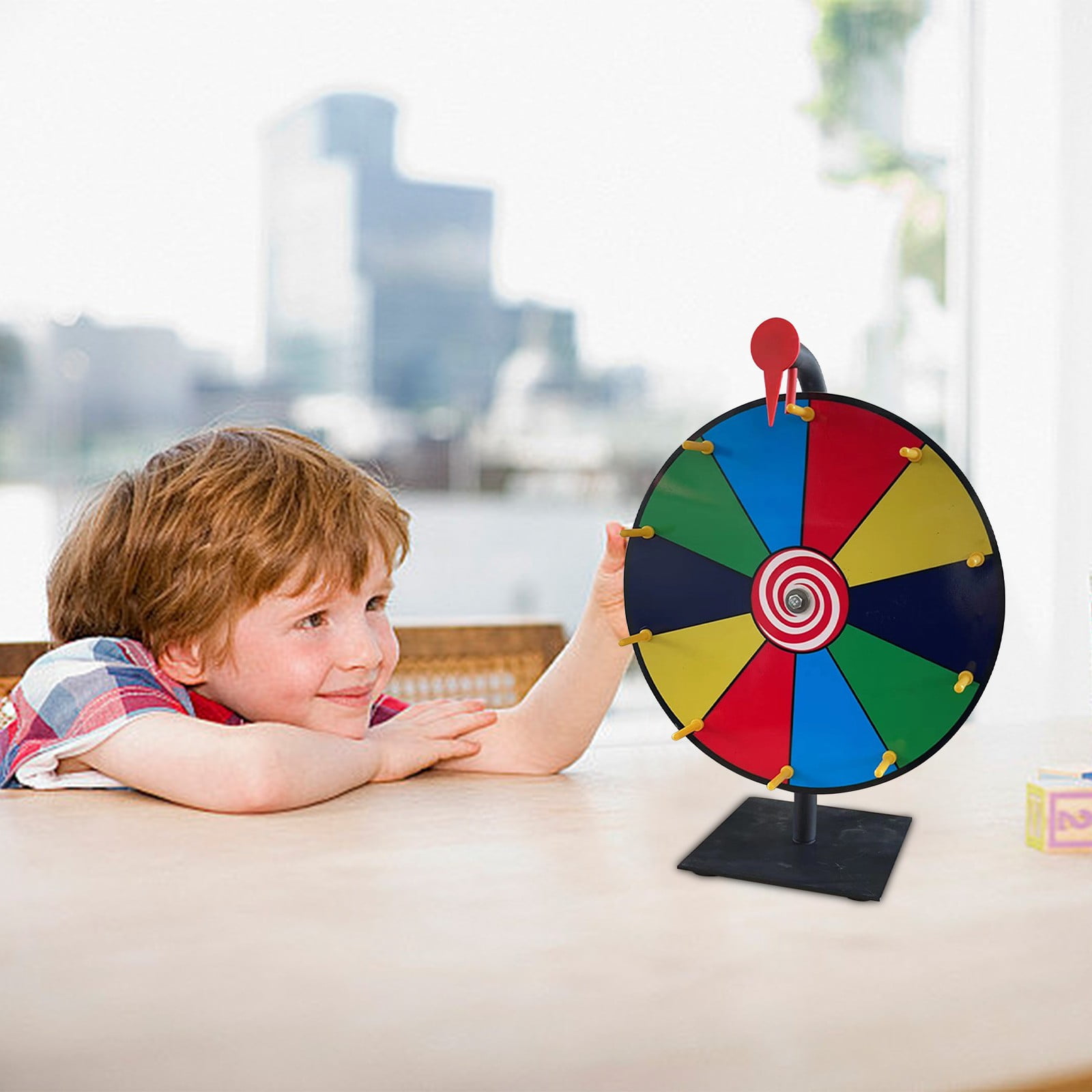 Qaailabf Prize Wheel Game Turntable with Erasable Surface, Adjustable ...