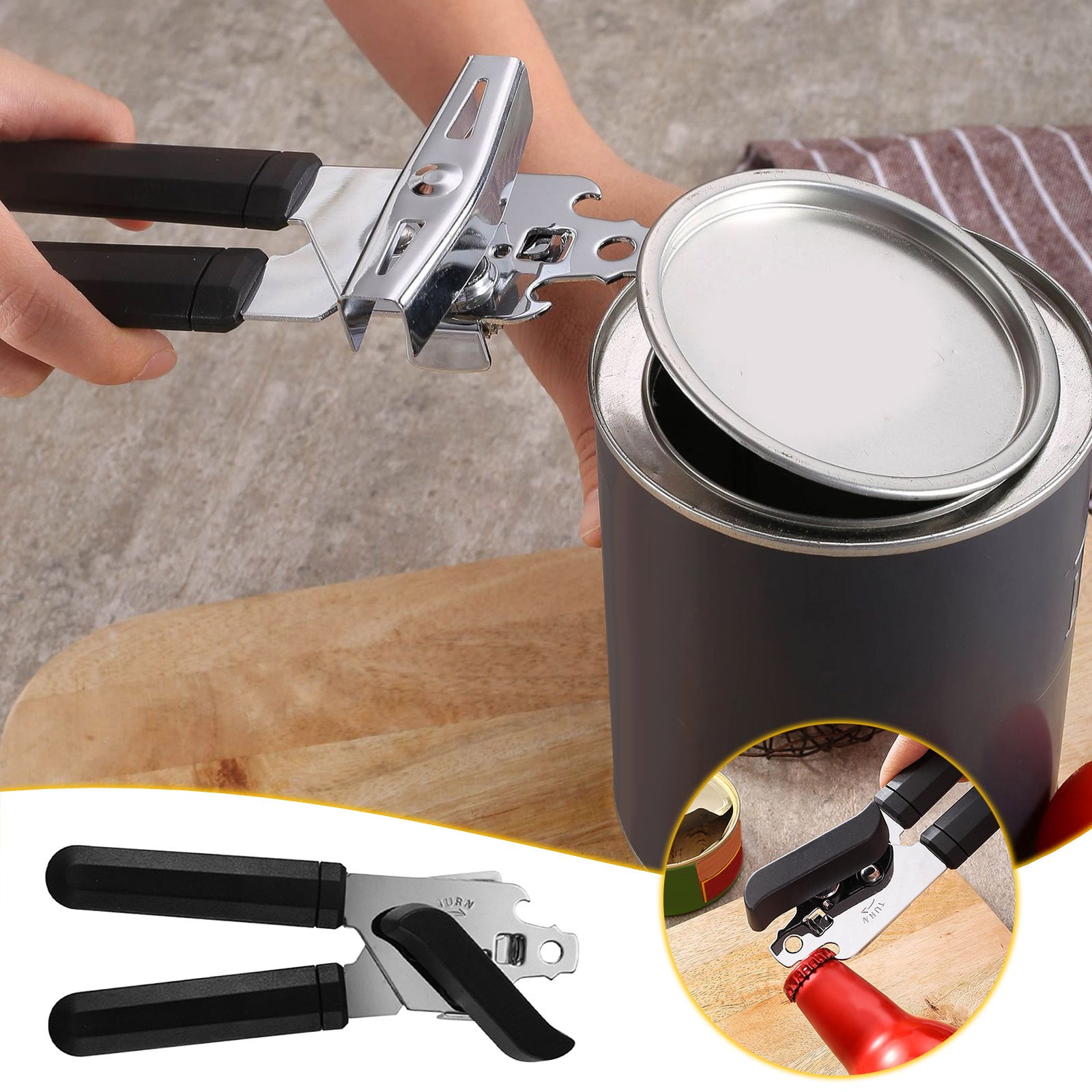 Qaailabf Professional Stainless Steel Can Opener, Manual Kitchen Tool ...