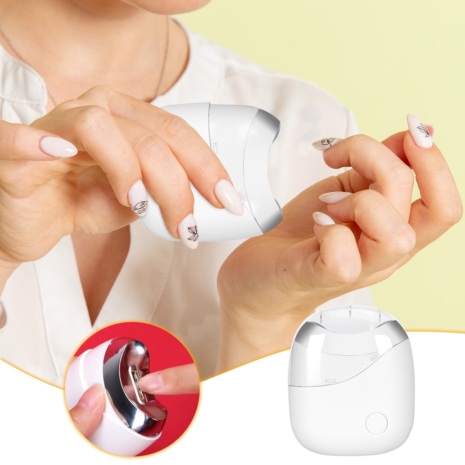 Qaailabf Rechargeable Automatic Nail Clipper with Hidden Blades, Silent ...