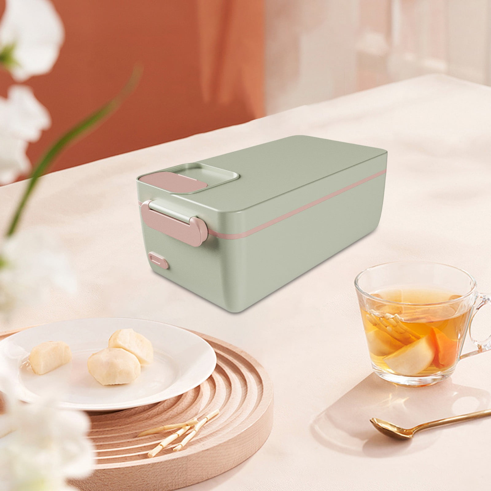 Qaailabf Rechargeable Electric Lunch Box, 1L Stainless Steel Bento Box ...