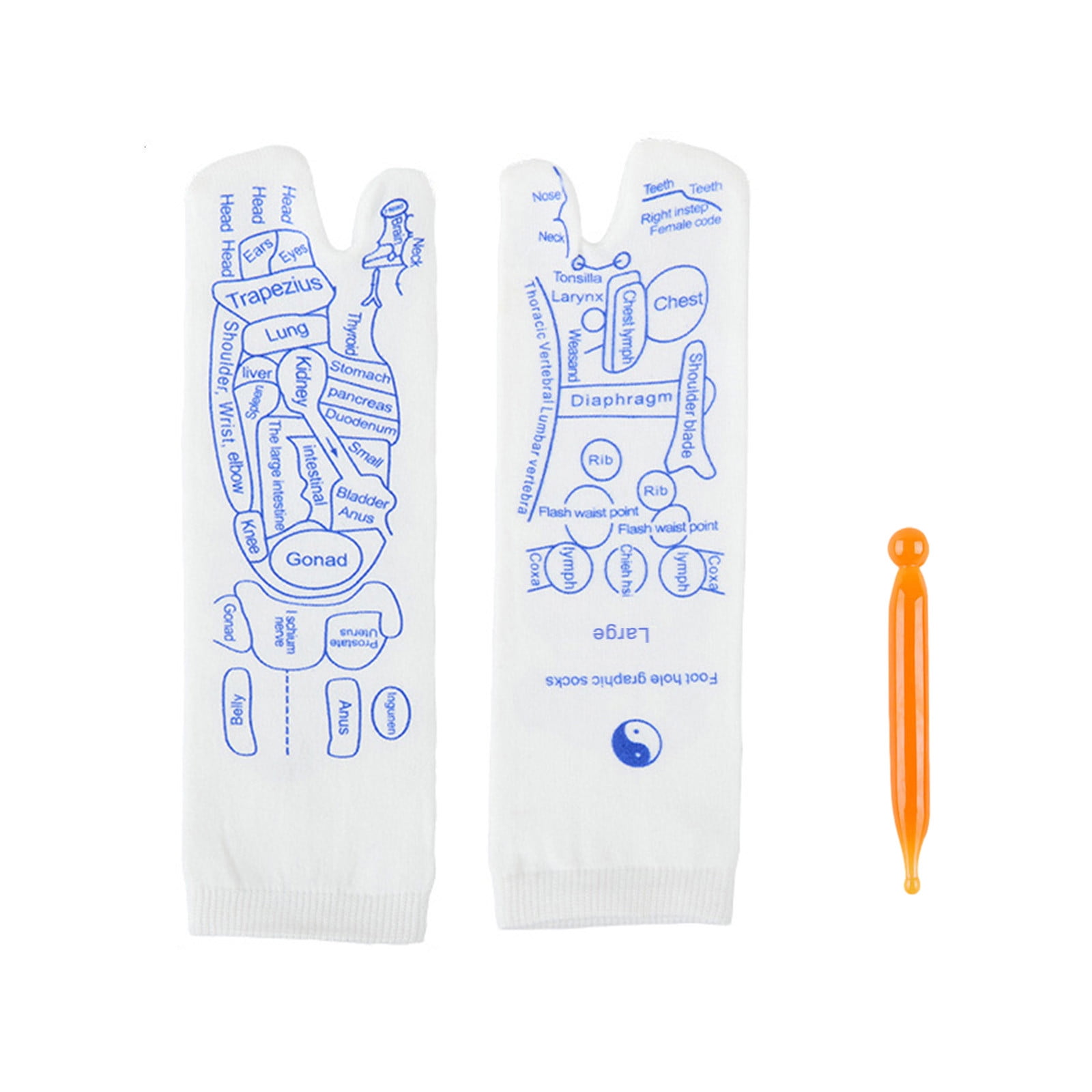 Qaailabf Reflexology Massage Socks with Acupressure Points Chart and ...