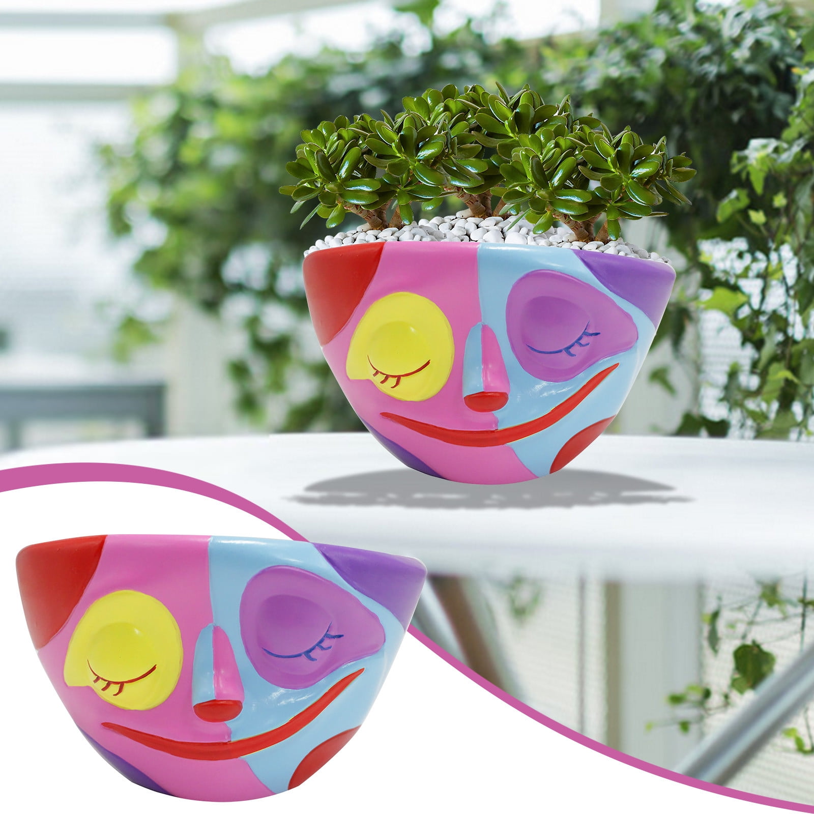 Qaailabf Resin Face Planter Pot | Unique Person Design Succulent ...