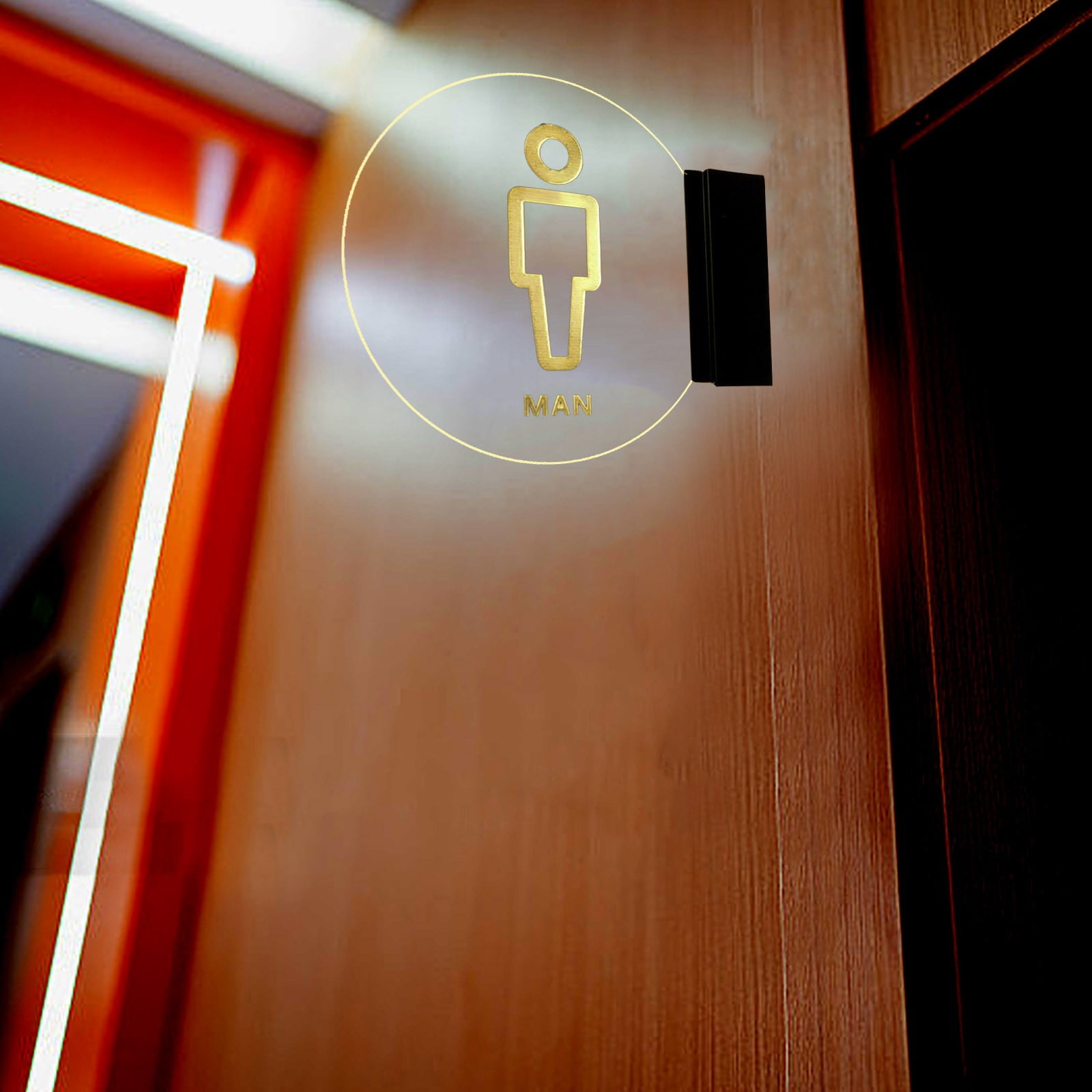 Qaailabf Restroom Sign Modern Acrylic Toilet Door Plaque Self Adhesive ...