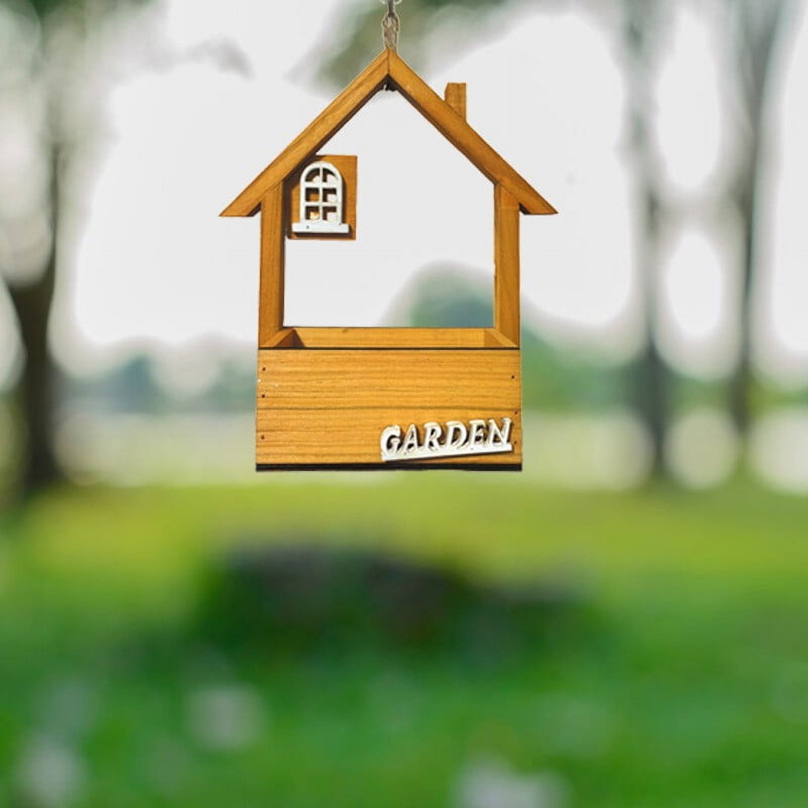 Qaailabf Rustic Wooden Bird Feeder House Combo Outdoor Garden ...