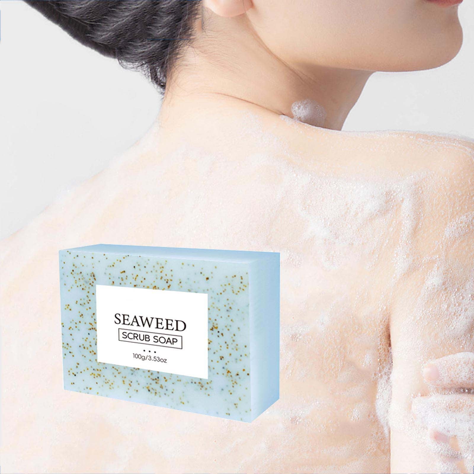 Qaailabf Seaweed Exfoliating Bar Soap Natural Deep Cleansing Face ...