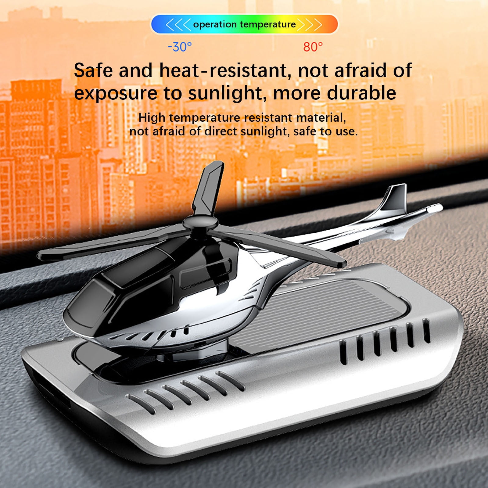 Qaailabf Solar Powered Car Air Freshener, Airplane Shape Metal ...