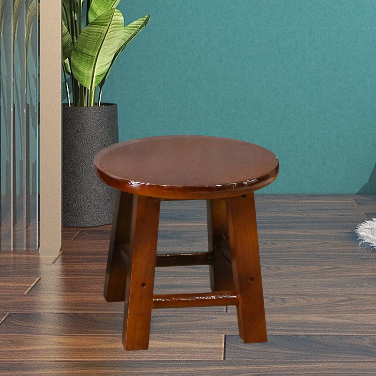 Qaailabf Solid Wood Small Stool | Round & Square Oak Low Stool ...