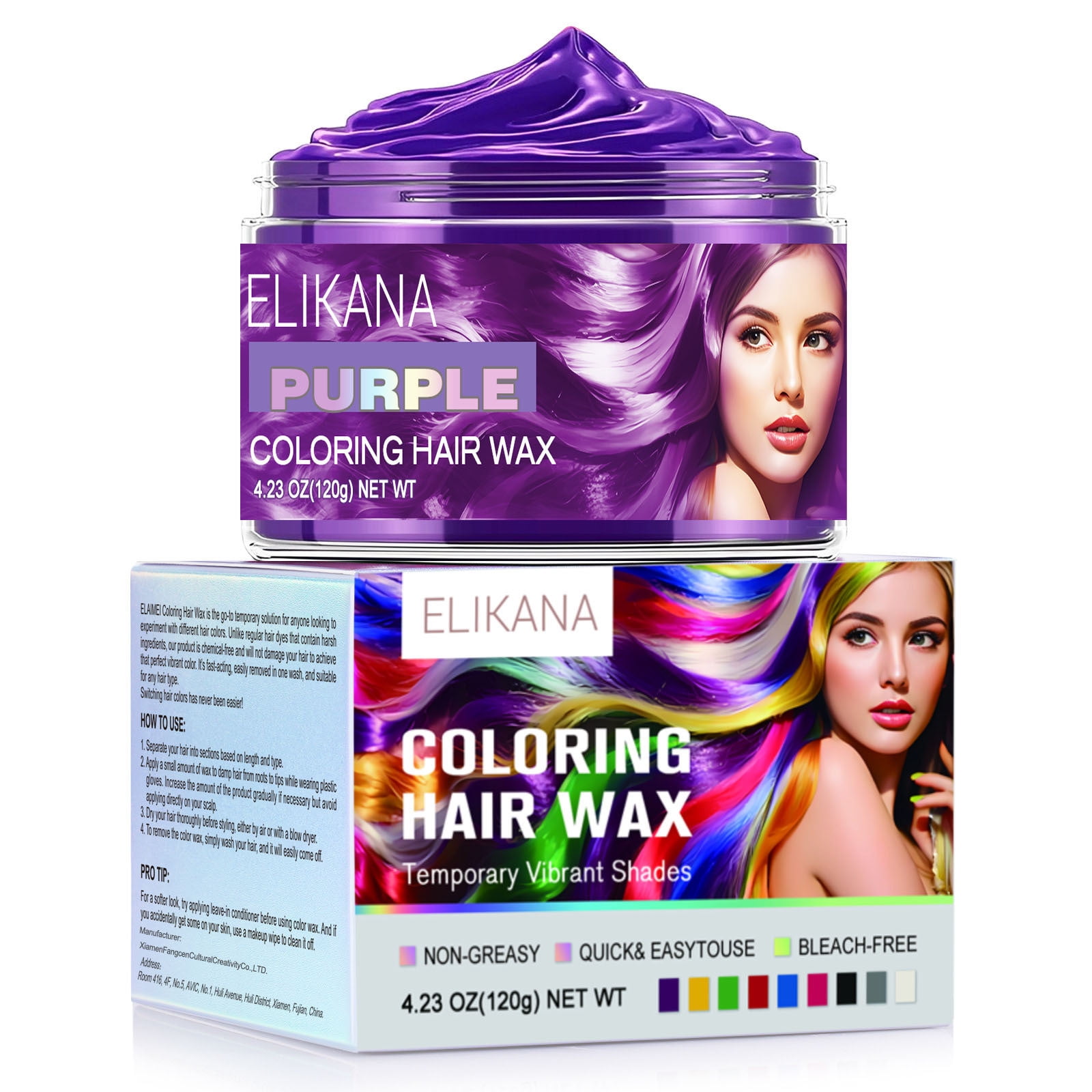 Qaailabf Temporary Hair Dye Mud | 9 Colors | Disposable Styling Cream ...