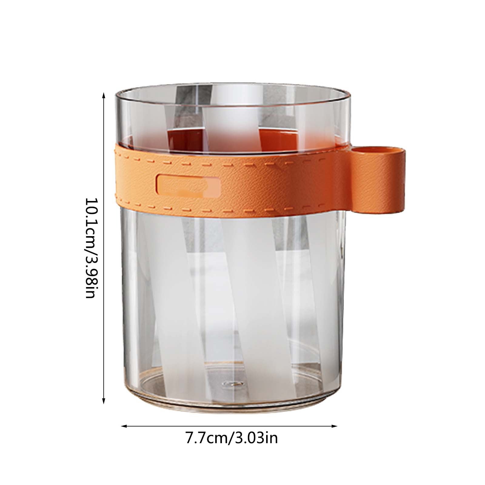 Qaailabf Transparent Plastic Mouthwash Cup Set with Leather Grain ...