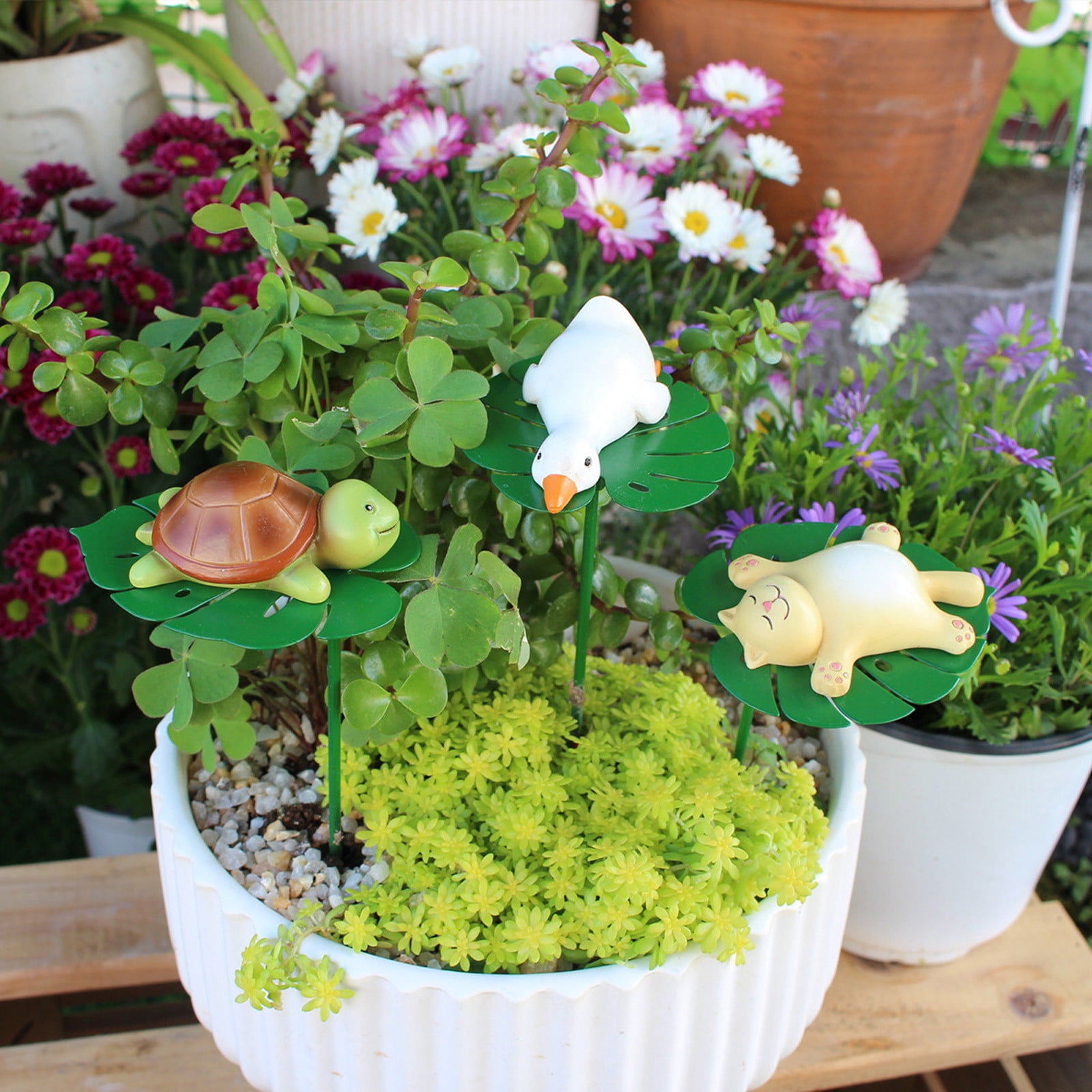 Turtle Garden Decoration Ornament | Resin Animal Figurine With Magnetic ...