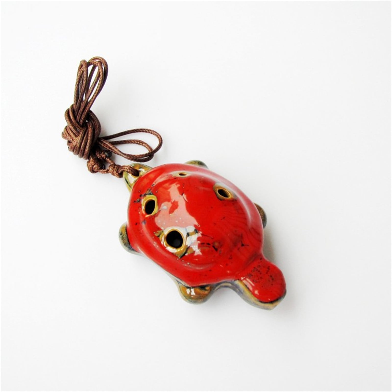 Qaailabf Turtle Shaped Ceramic Ocarina Flute 6 Hole White Porcelain ...