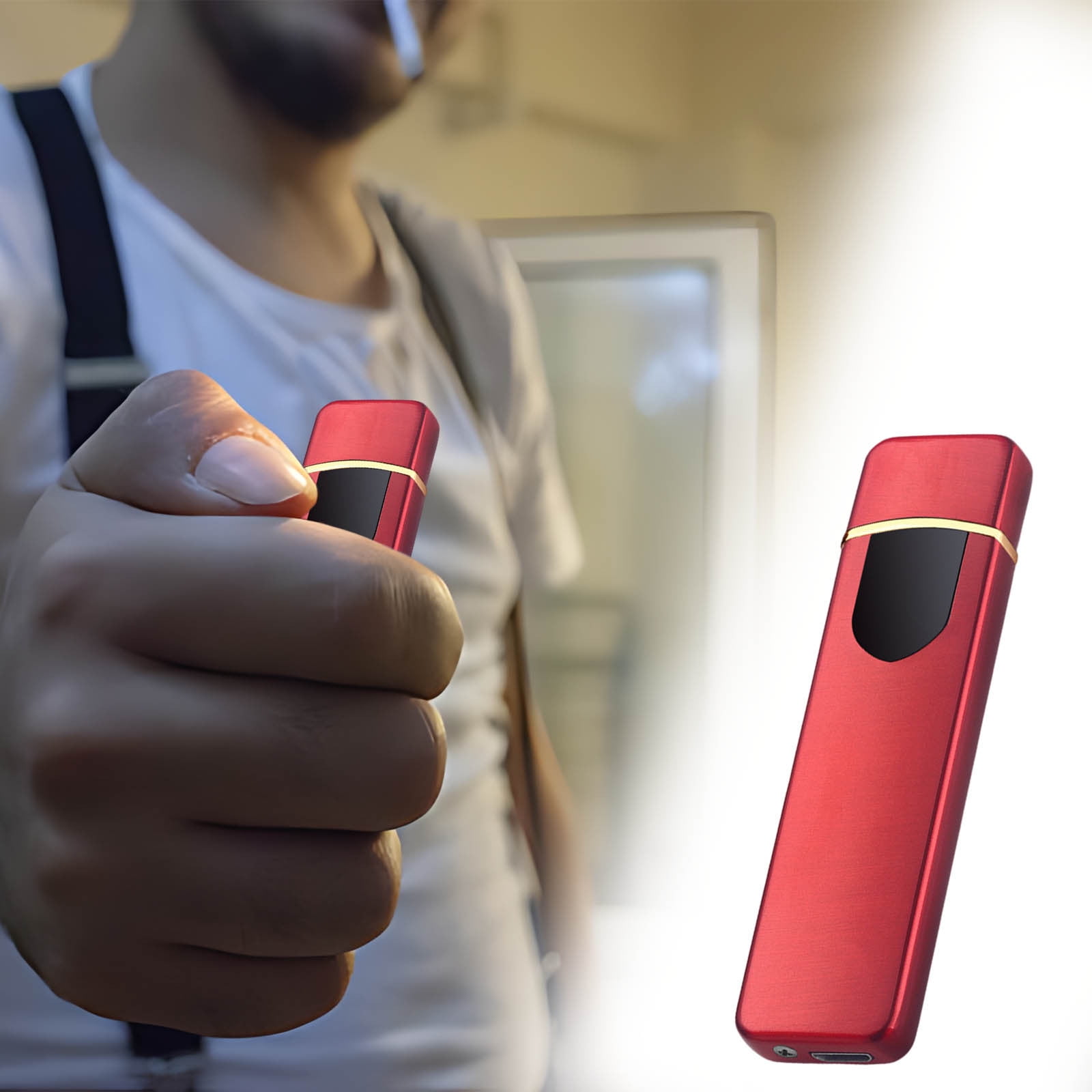 Qaailabf USB Rechargeable Flameless Electric Arc Lighter - Slim Double ...