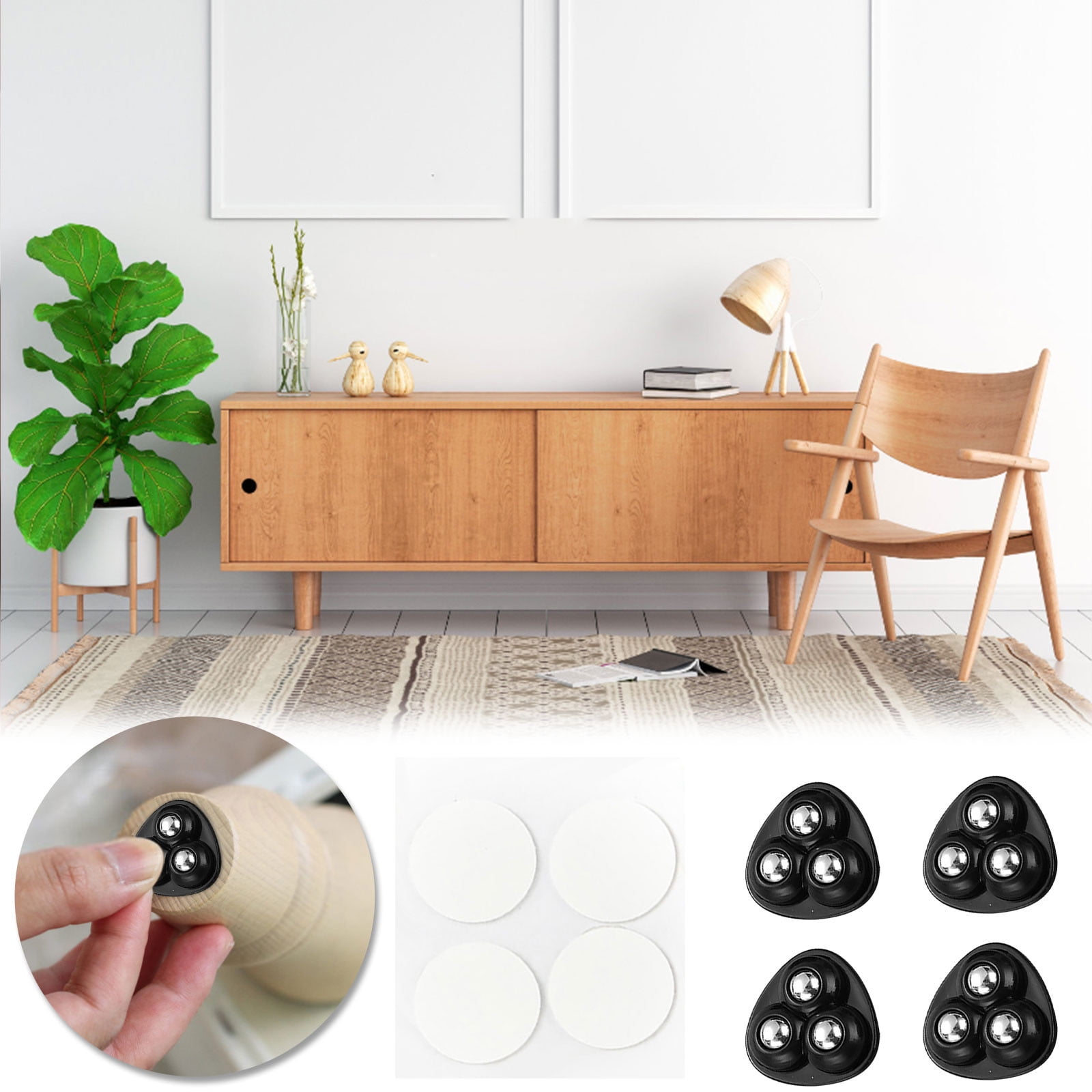 Qaailabf Universal Wheel Casters for Storage Box | 360° Rotating Mini ...