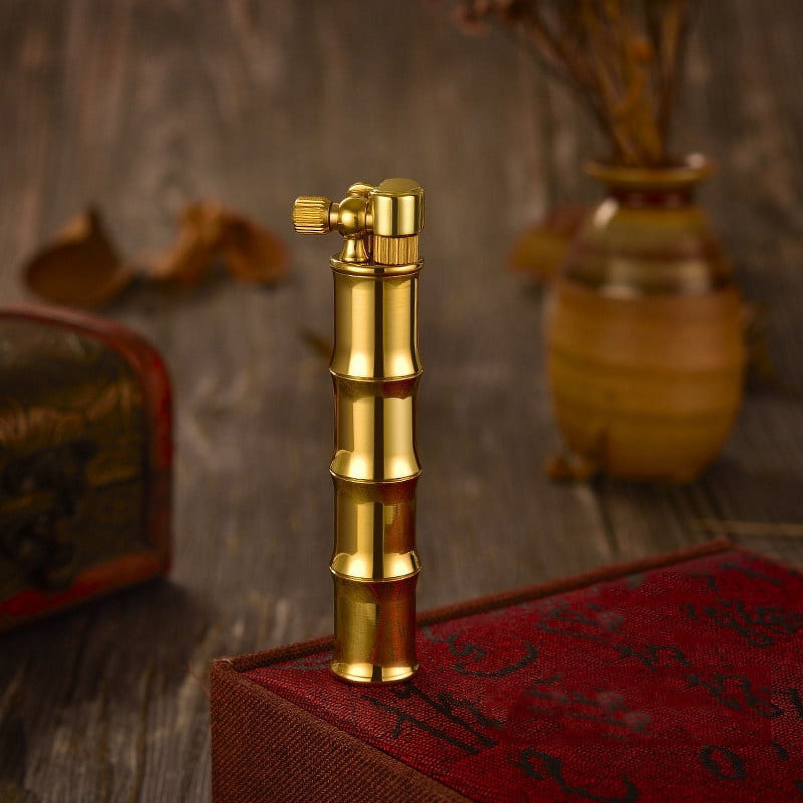 Qaailabf Vintage Copper Kerosene Lighter with Grinding Wheel - Portable ...