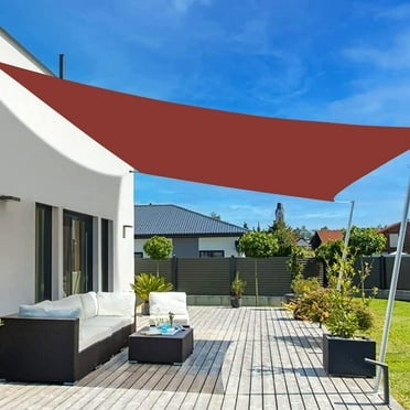 ZXMT 13ft Triangular Patio Sun Shade Canopy, Waterproof 95% UV Block ...