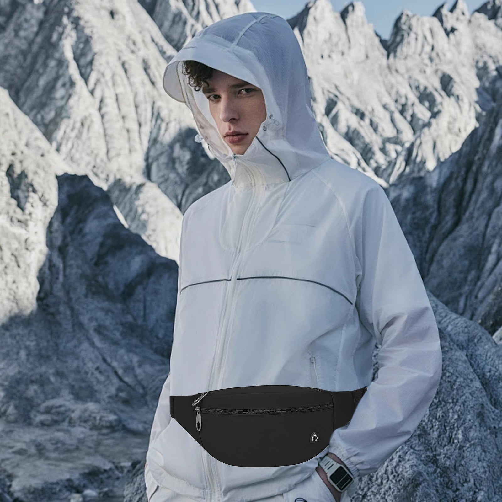 Qaailabf Waterproof Waist Pack Crossbody Bag for Men Women, Large ...