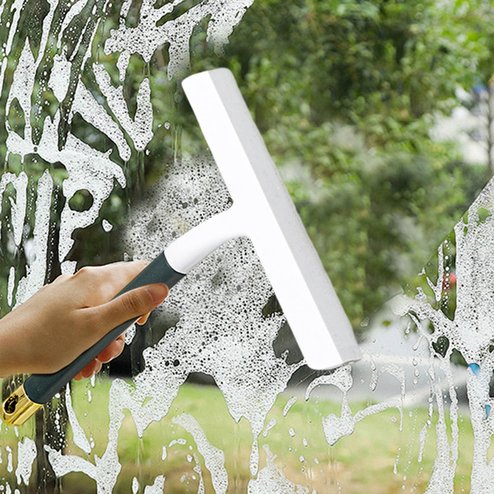 Qaailabf Widened Glass Wiper for Bathroom Mirror Window Cleaning - Ergonomic Scraper Tool with ...