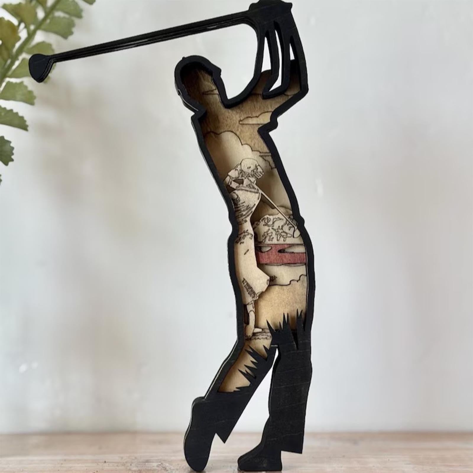 Qaailabf Wooden Golf Ball Ornament Desktop Decor for Golfers Home ...