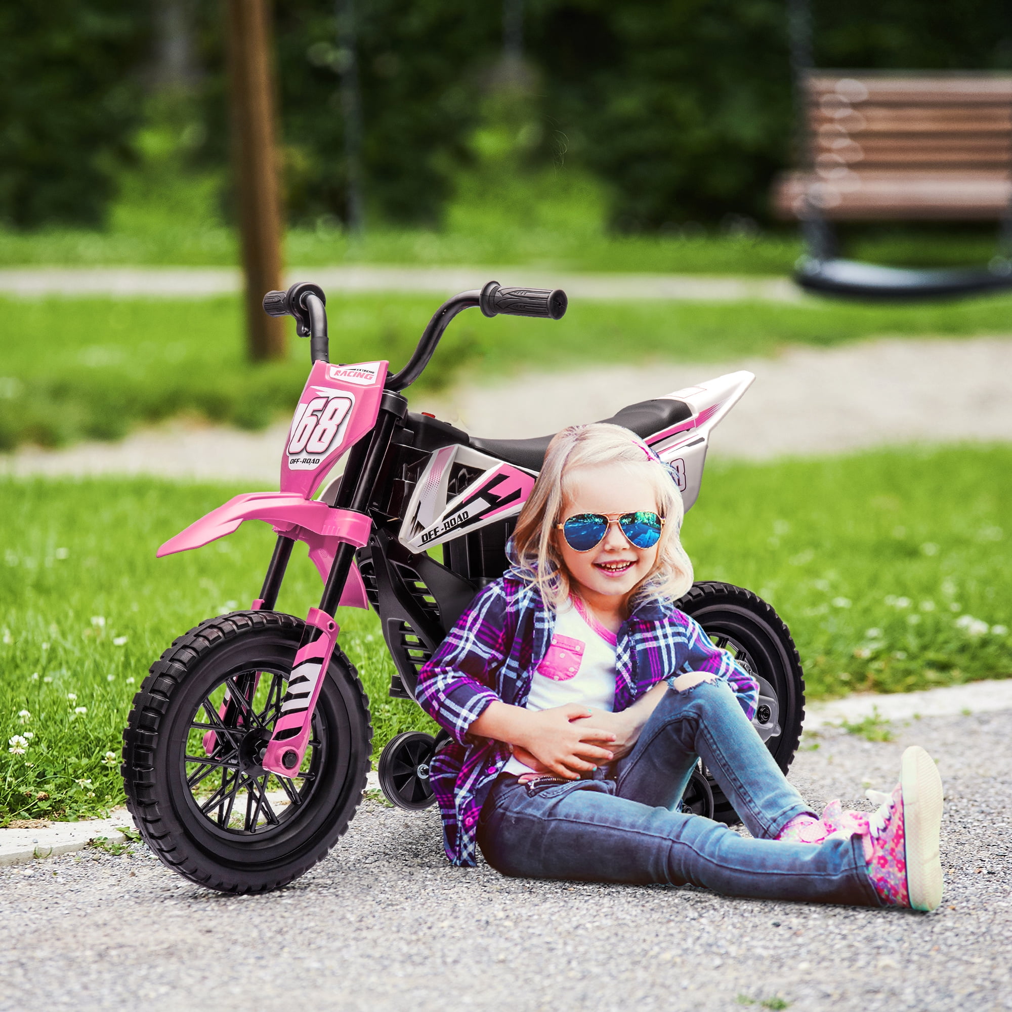 Qaba Kids Motorcycle with Twist Grip Throttle, 12V Electric Motorcycle ...