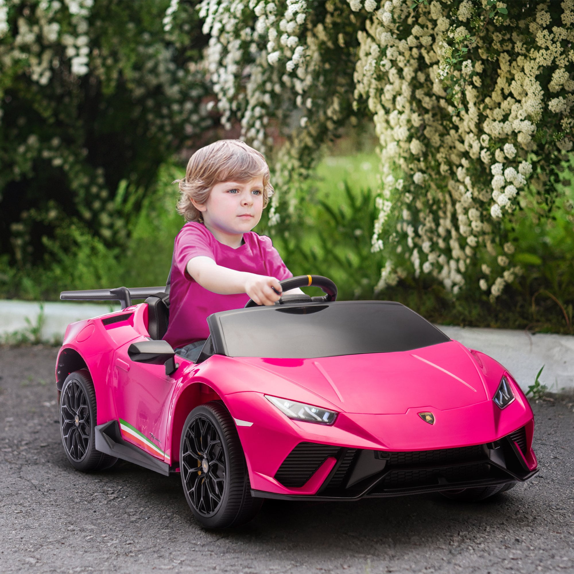 Qaba 12V Lamborghini Huracan Licensed Kids Electric Car with Parent ...