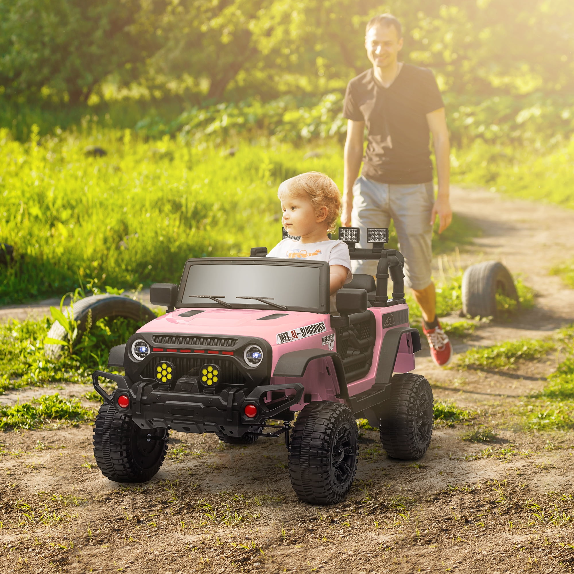 Qaba 12V Ride on Truck, Battery Powered Electric Car for Kids with ...