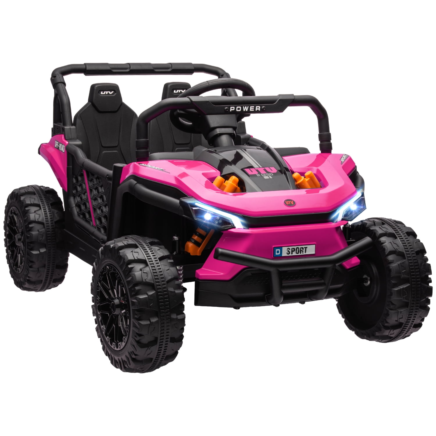 Qaba 12V UTV Battery-Powered Ride-On Truck Off-Road Electric Car Remote ...