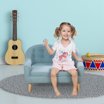 Qaba Toddler's Plush Velvet Sofa with Toy Storage, Ergonomic Kids Couch ...