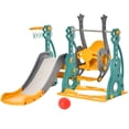 3-In-1 Toddler Swing And Slide Set with Basketball Hoop, Ultra-Safe ...