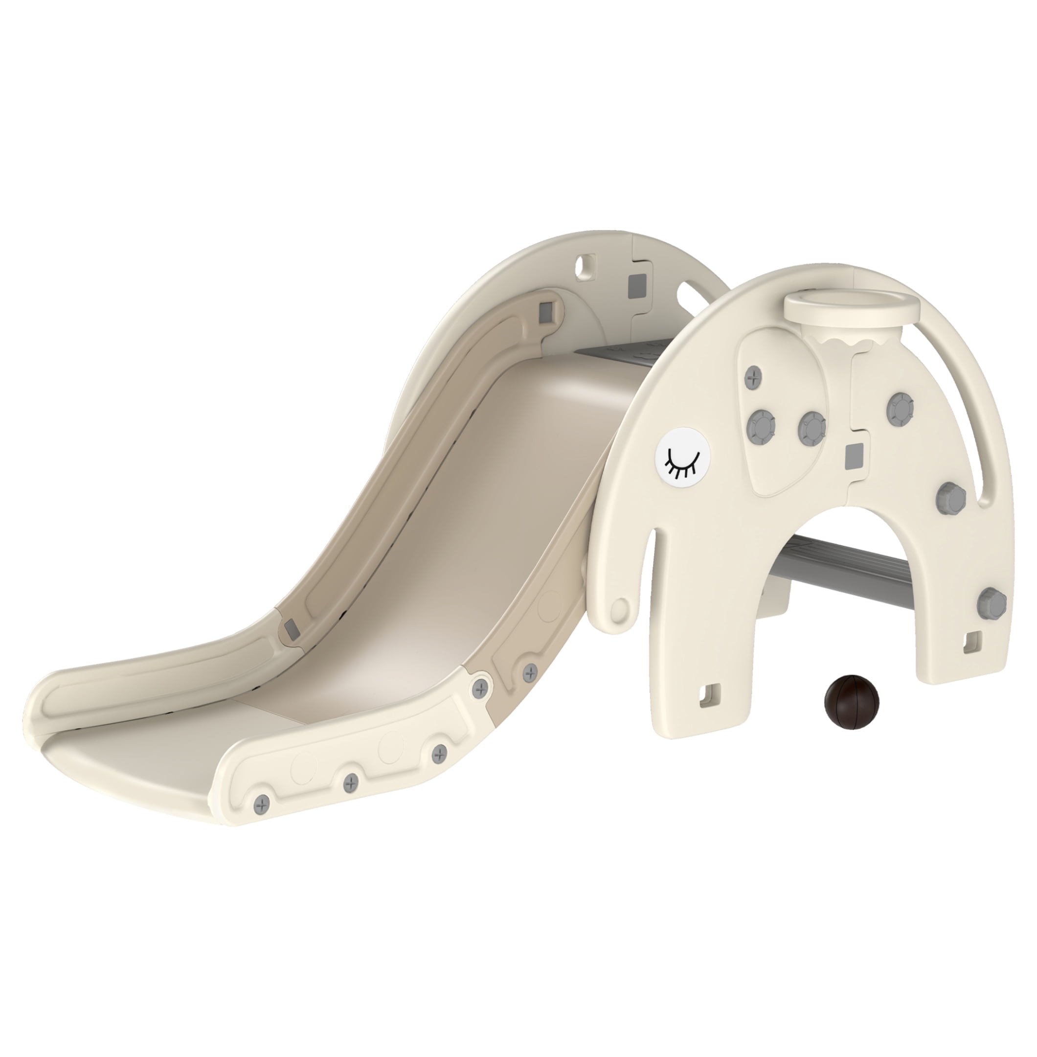 Qaba 3 in 1 Toddler Slide for Years 1-3, Slide with Climber, Basketball ...