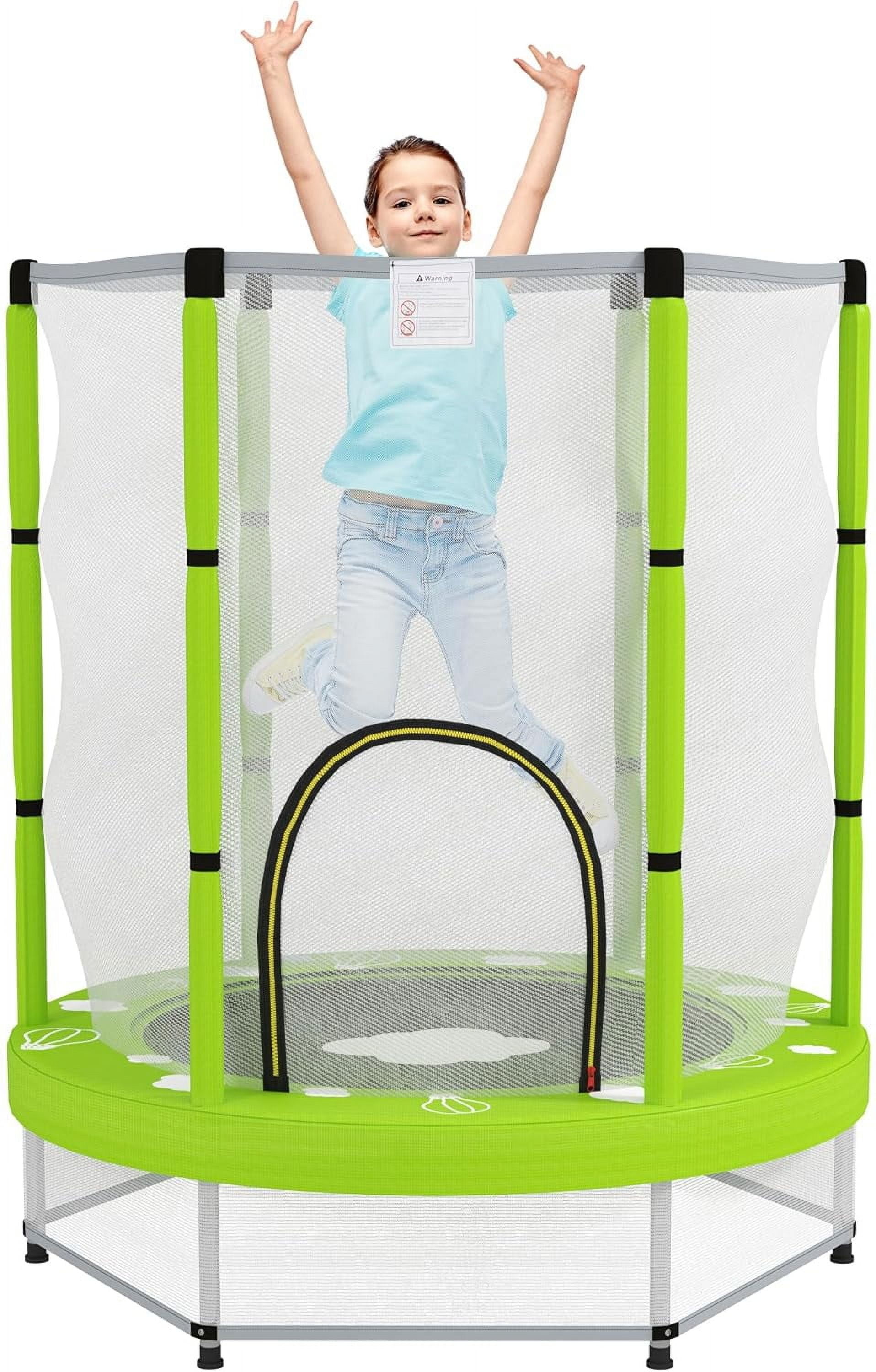 Qaba 4.6FT Trampoline for Kids with Safety Enclosure Net, Mini Toddler ...