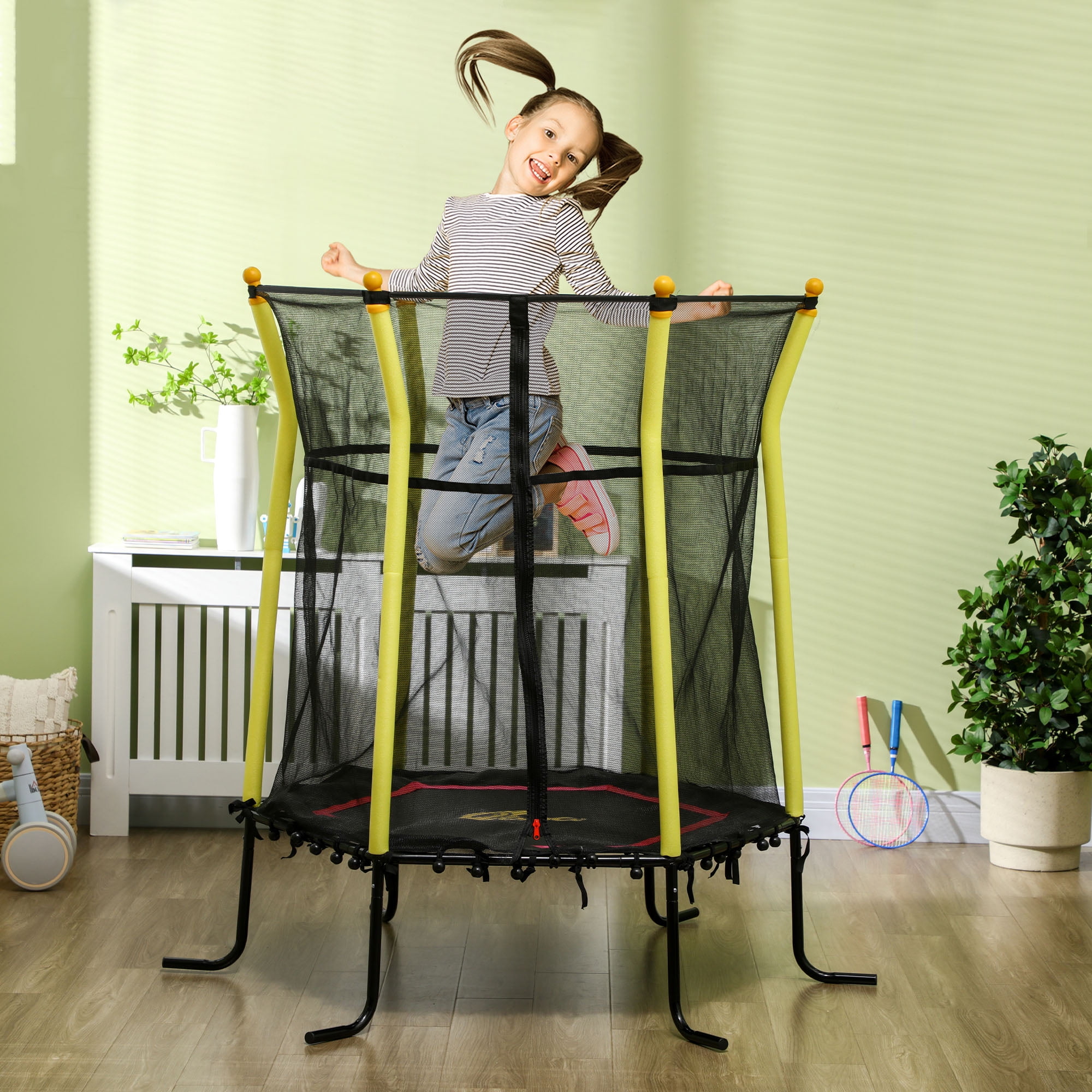 Qaba 5.2' Mini Kids Trampoline with 110lbs Weight Limit, Springfree ...