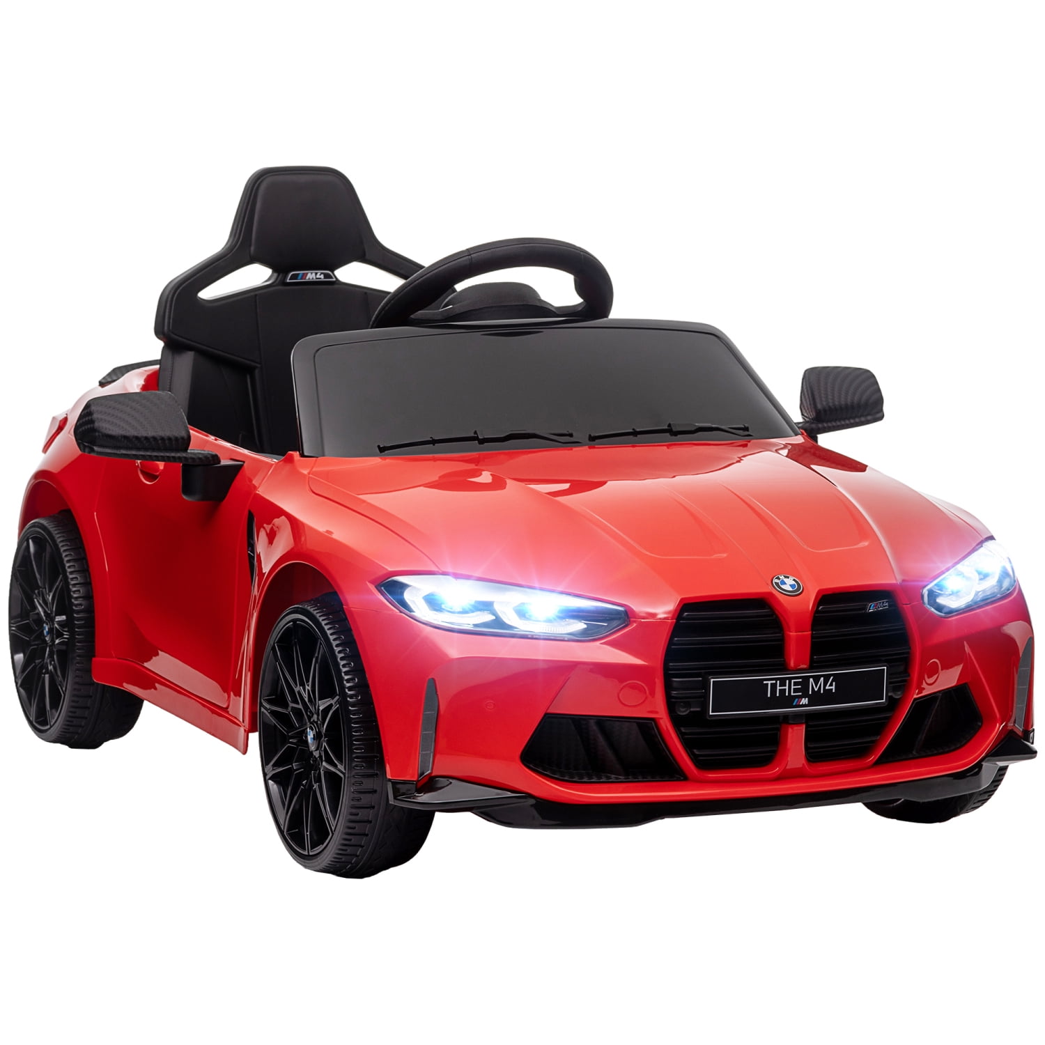 Qaba BMW M4 Licensed Electric Car 12V Ride On Car with Parent Remote ...