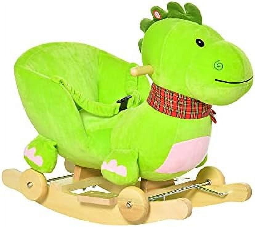 Qaba Baby Rocking Horse Kids Interactive 2-in-1 Plush Ride-On Toys ...