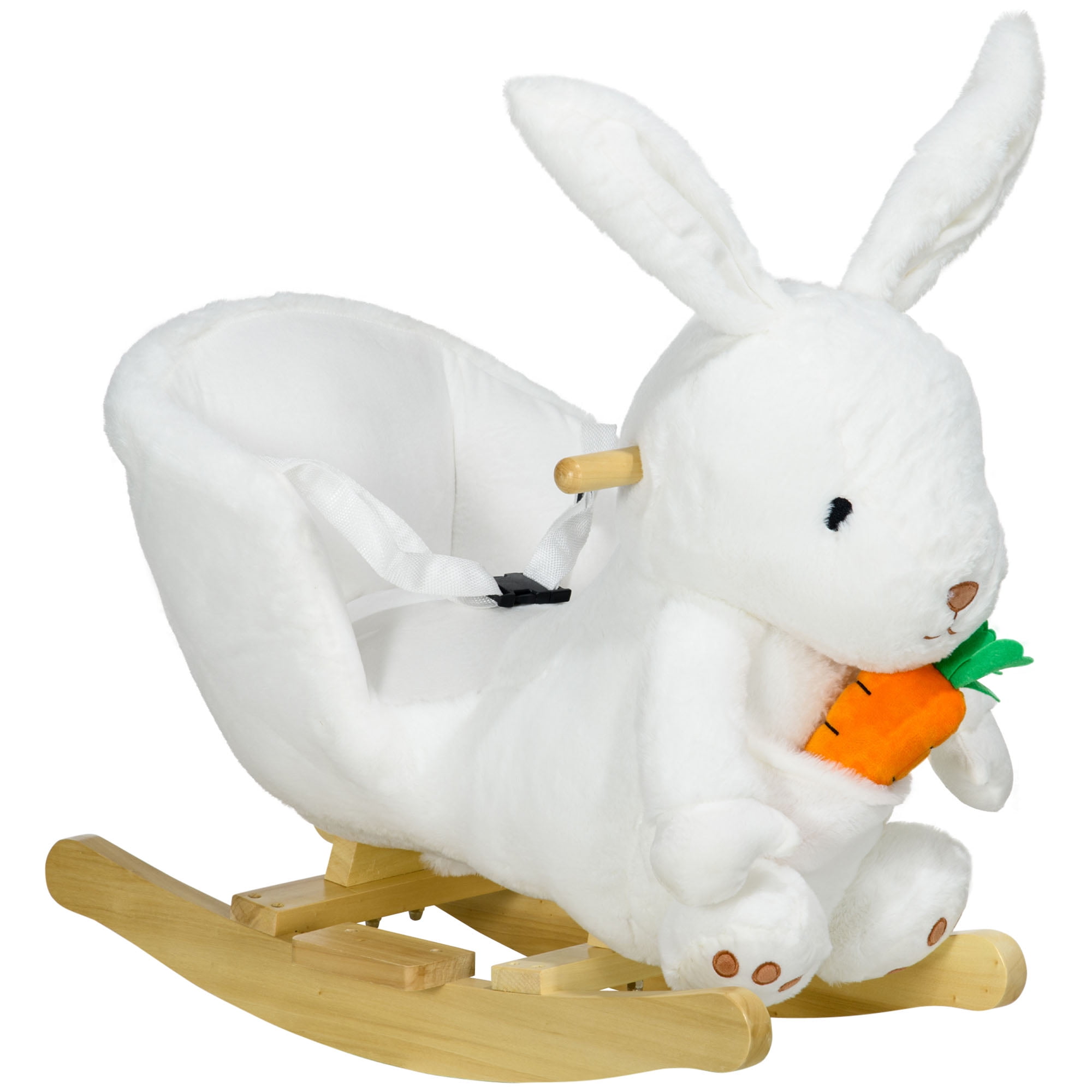 Qaba Baby Rocking Horse, Riding Horse, Bunny Rabbit Themed Rocker with ...