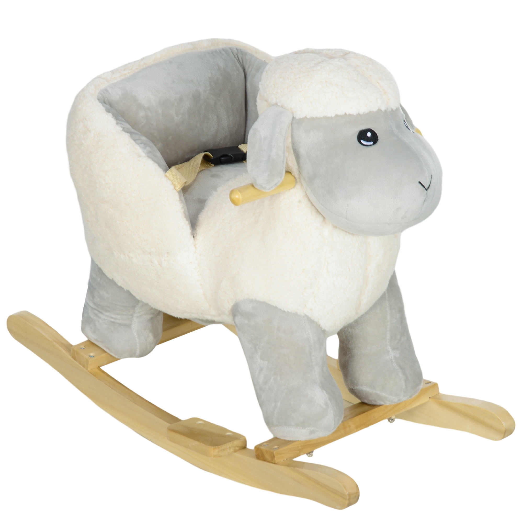 Qaba Baby Rocking Horse Sheep, Plush Lamb Rocker, Rocking Animal with ...