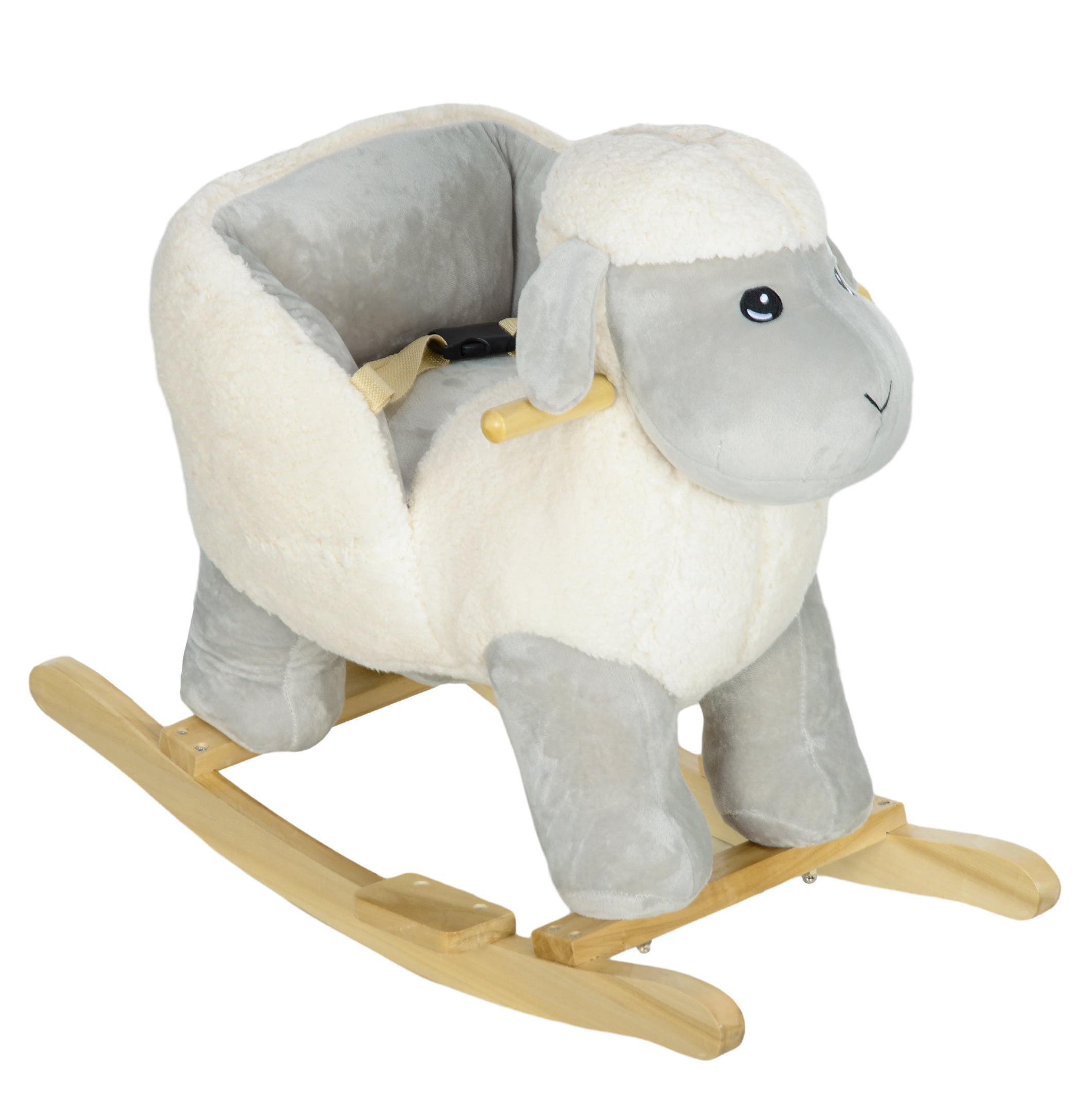 Qaba Baby Rocking Horse Sheep, Plush Lamb Rocker, Rocking Animal with ...