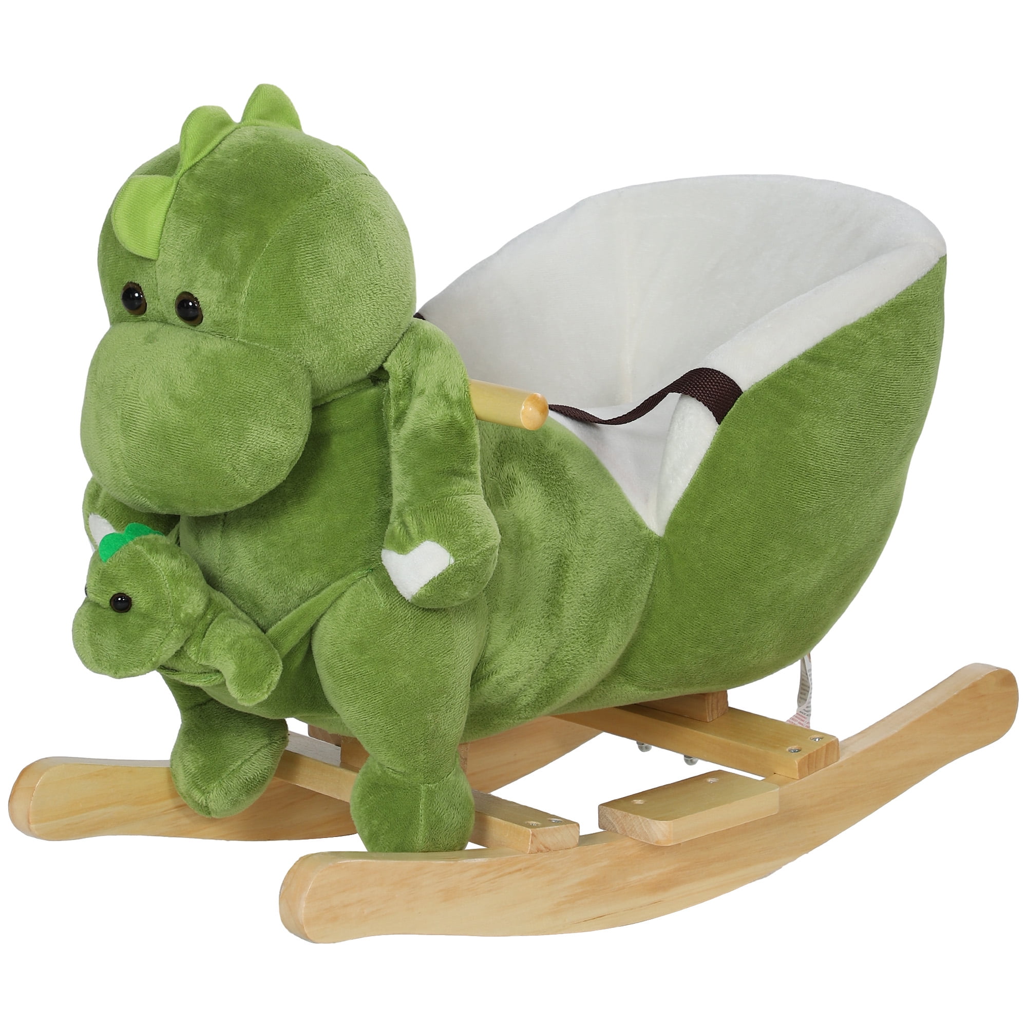 Qaba Baby Rocking Horse, Toddler Plush Dinosaur Animal Rocker with Seat ...