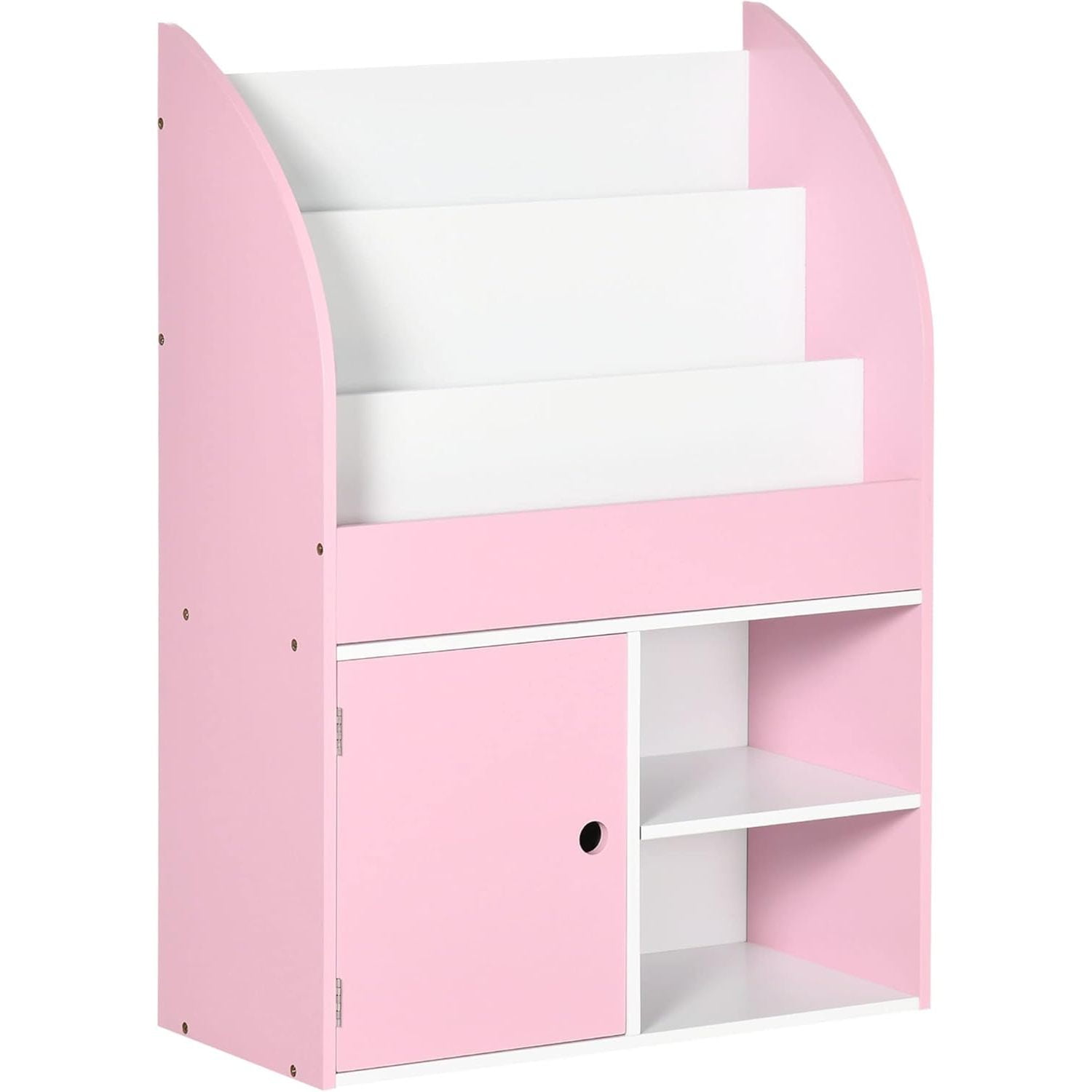 Qaba Bookshelf, Multi-Purpose Kids Toy Storage Organizer for Preschool ...