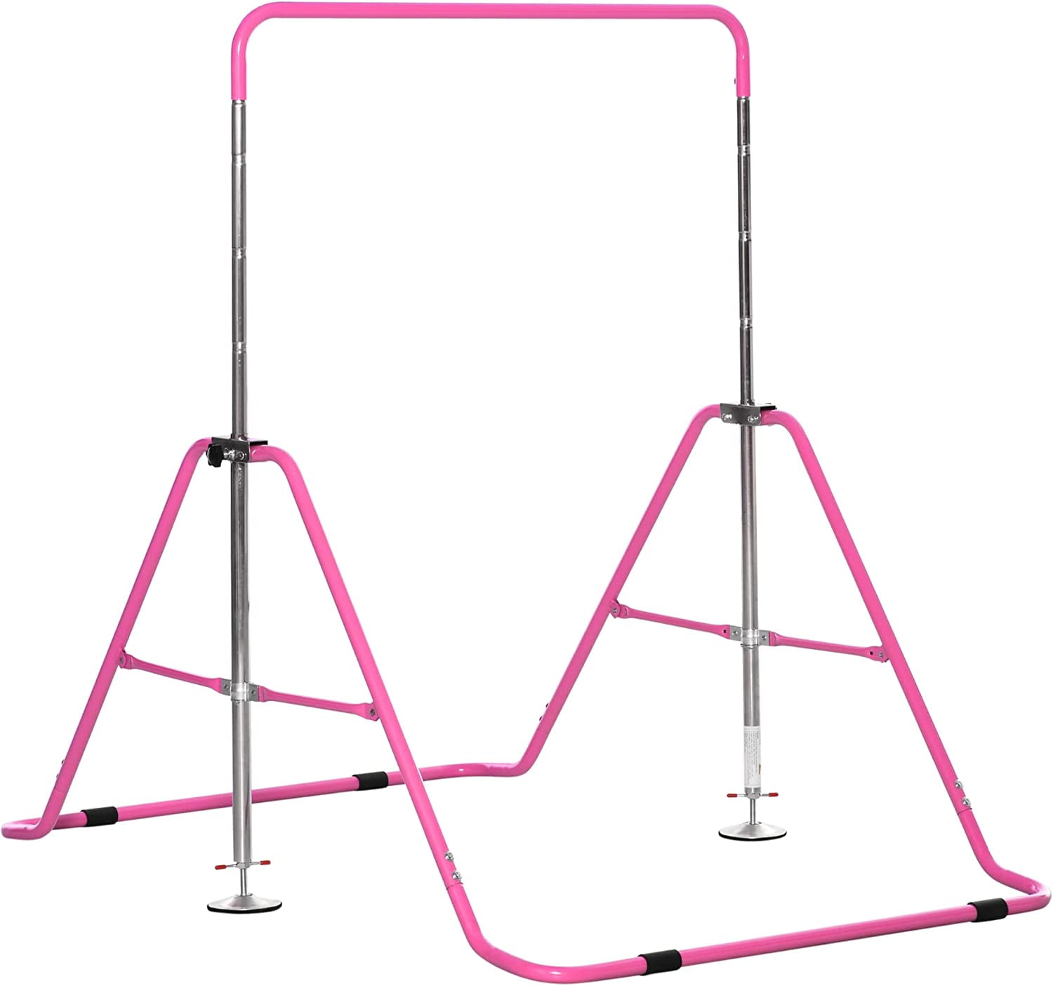 Qaba Folding Gymnastics Bar for Kids with Shock Absorption, Adjustable ...