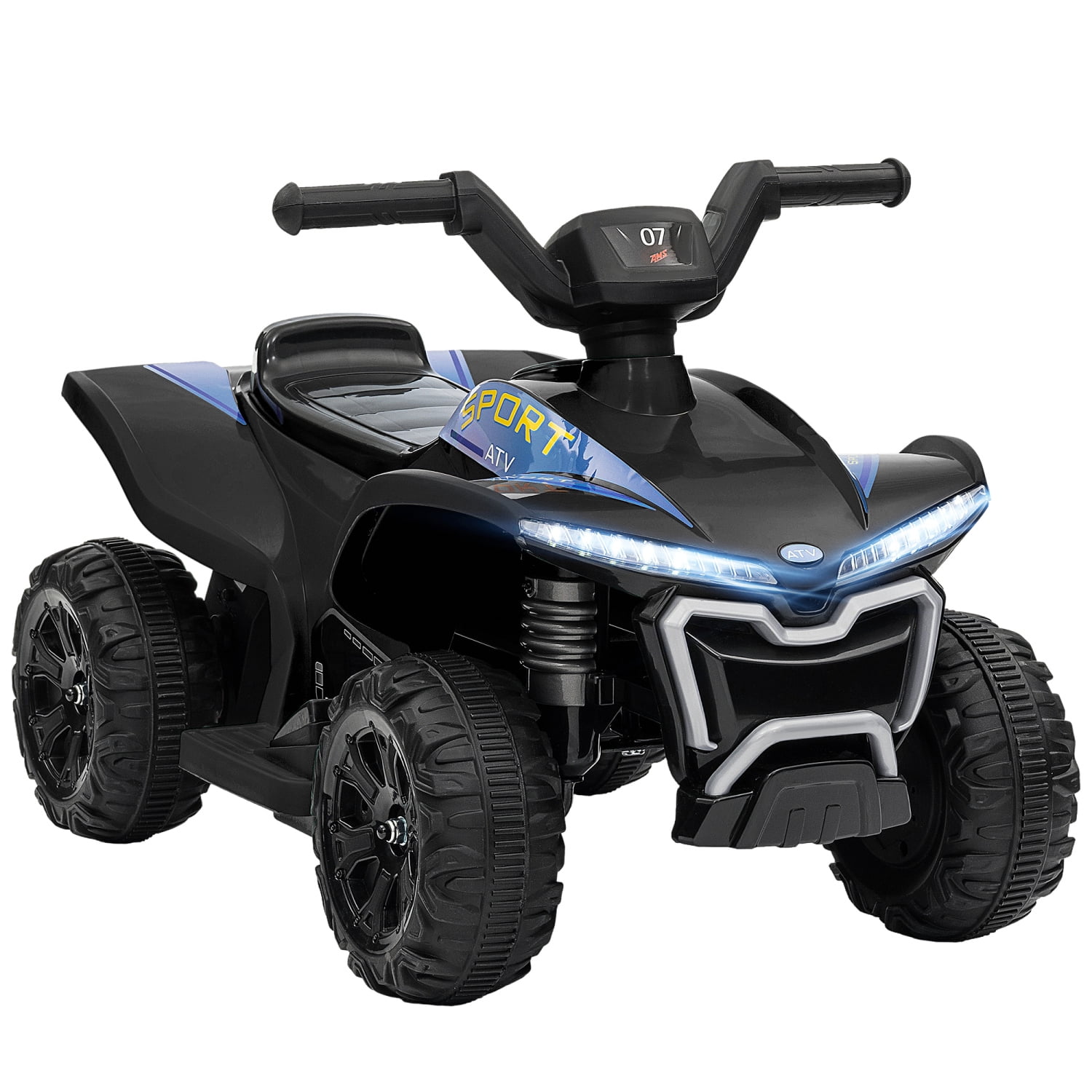 Qaba Kids ATV Quad 6V Ride On Toy with 1.6MPH Max Speed Rechargeable ...