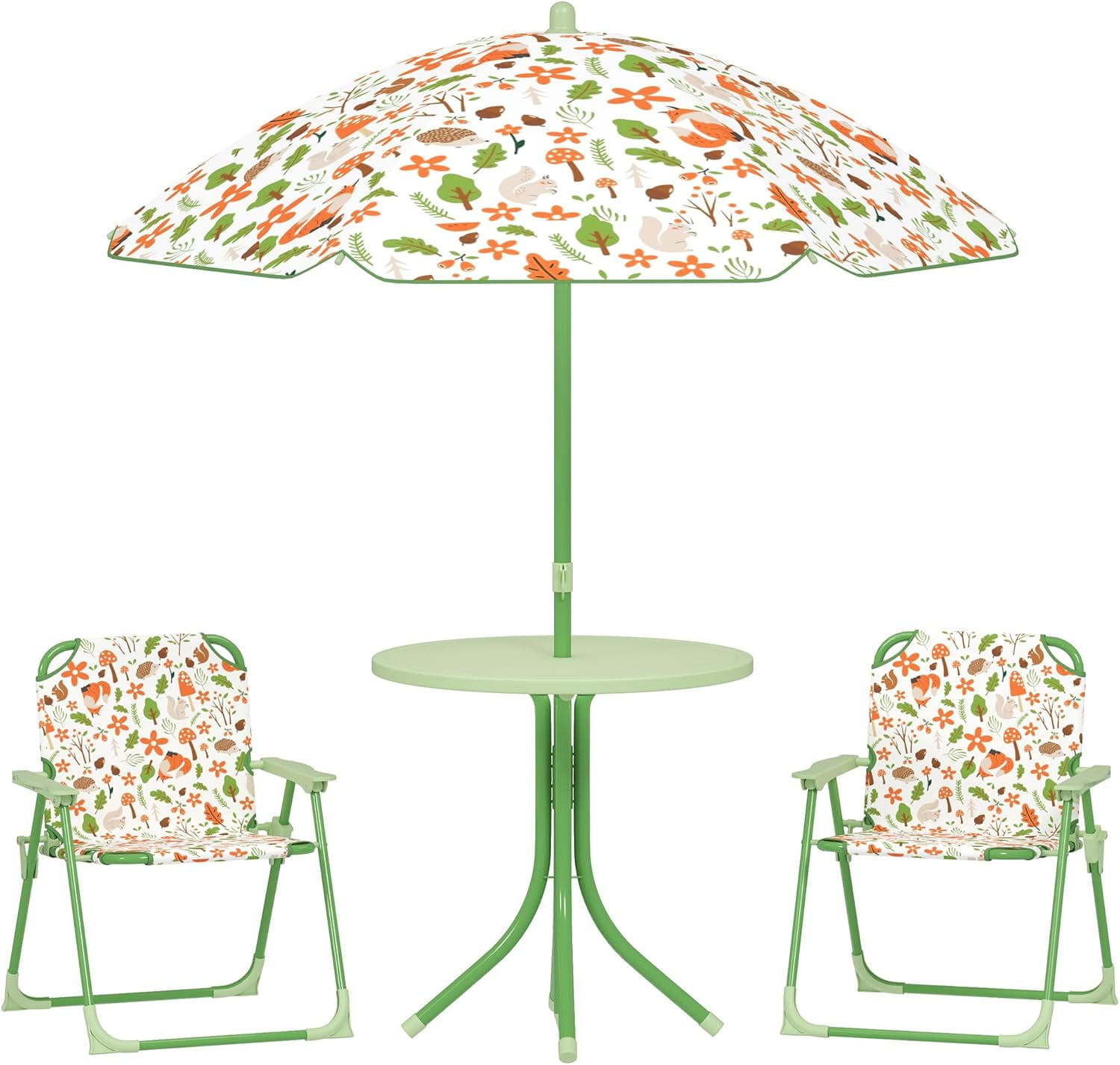 Qaba Kids Picnic Table and Chair Set, Outdoor Activity Table with ...