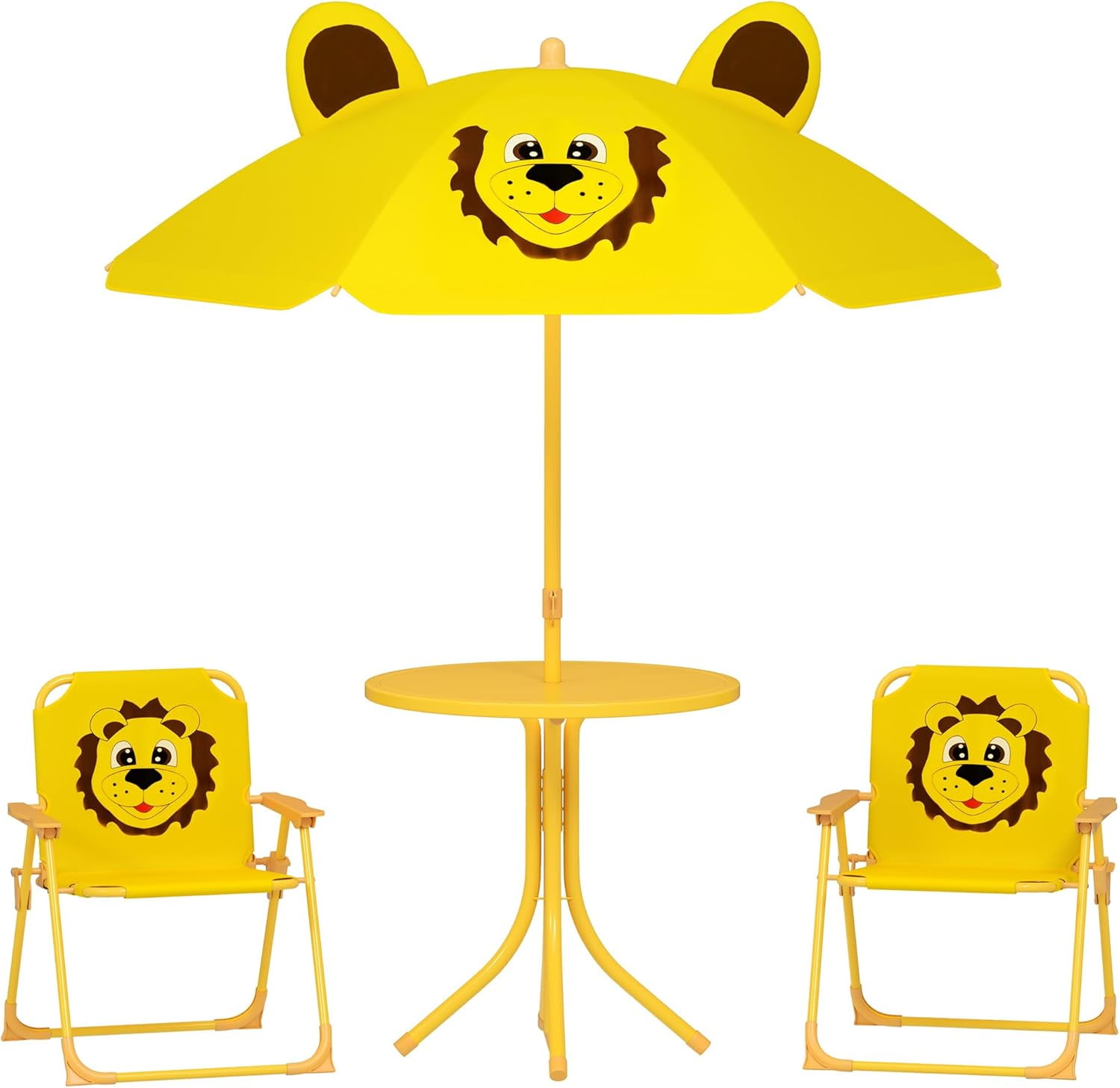 Qaba Kids Picnic Table and Chair Set, Outdoor Activity Table with ...