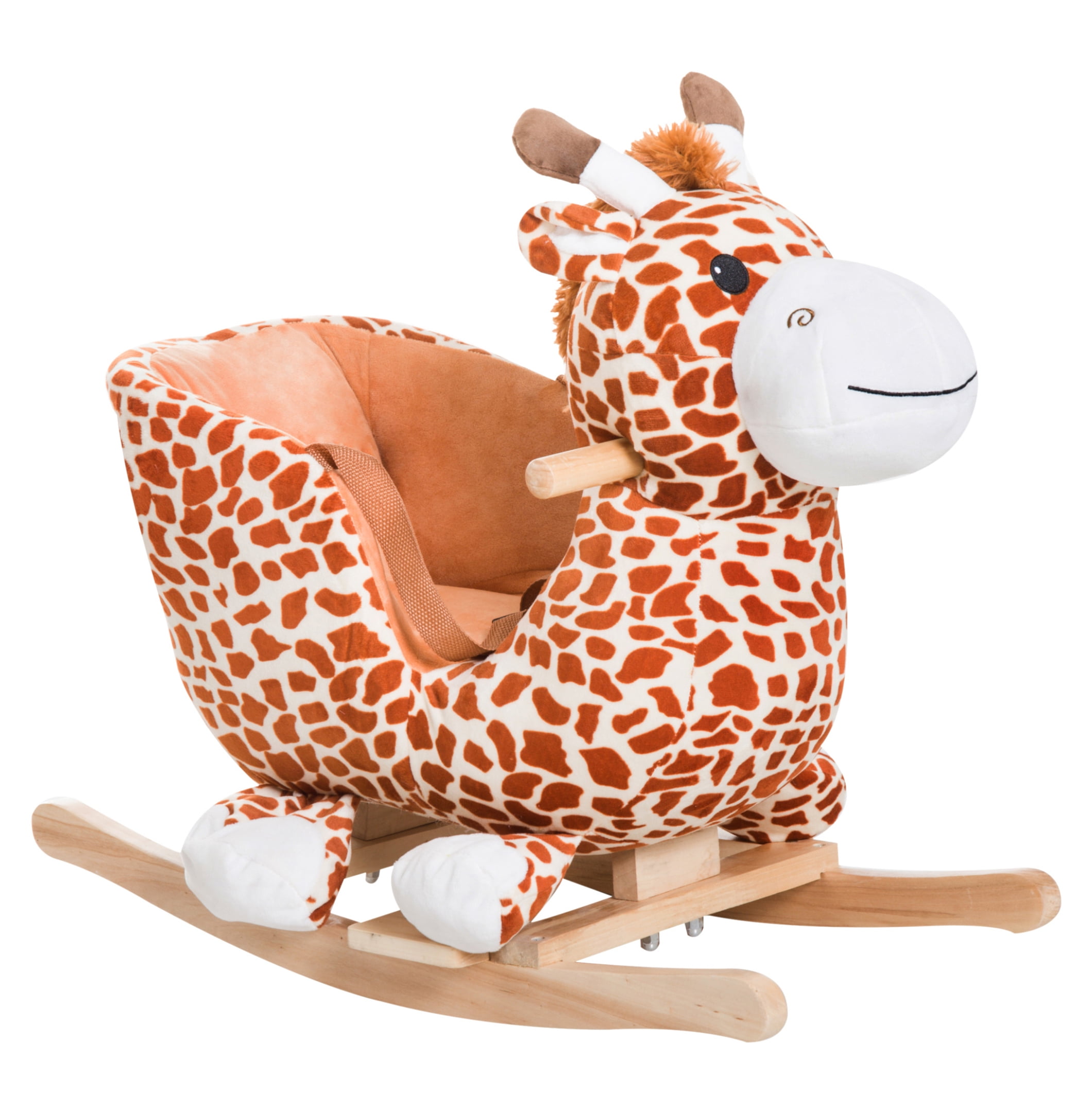 Qaba Kids Plush Rocking Horse Giraffe Style Themed Ride-On Chair Toy ...